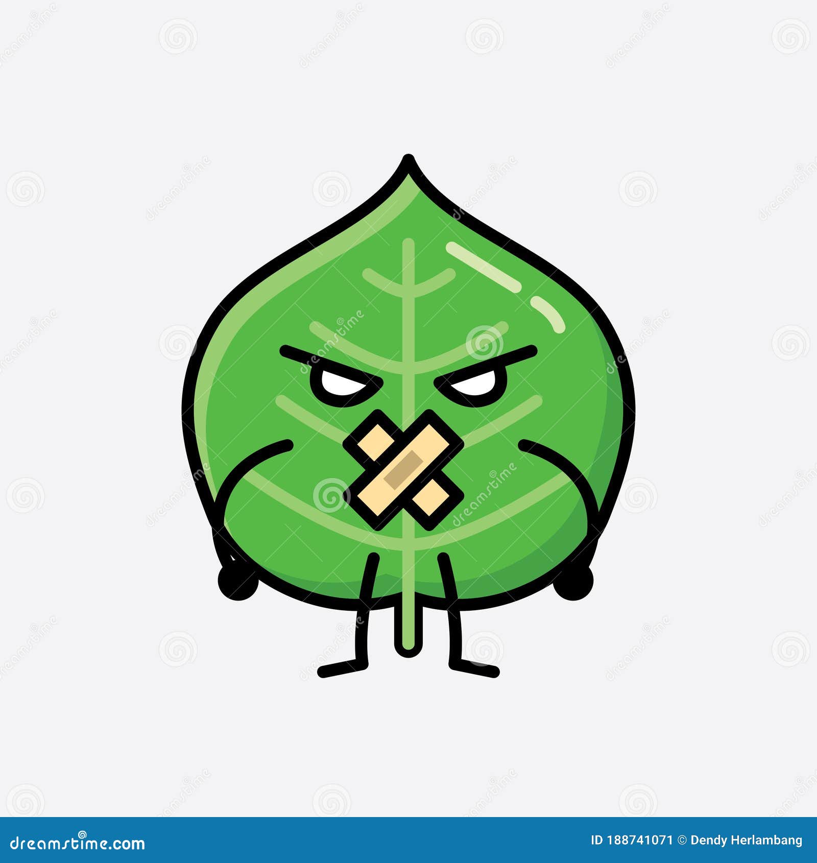 Cute Leaf Mascot Vector Character in Flat Design Stock Vector ...