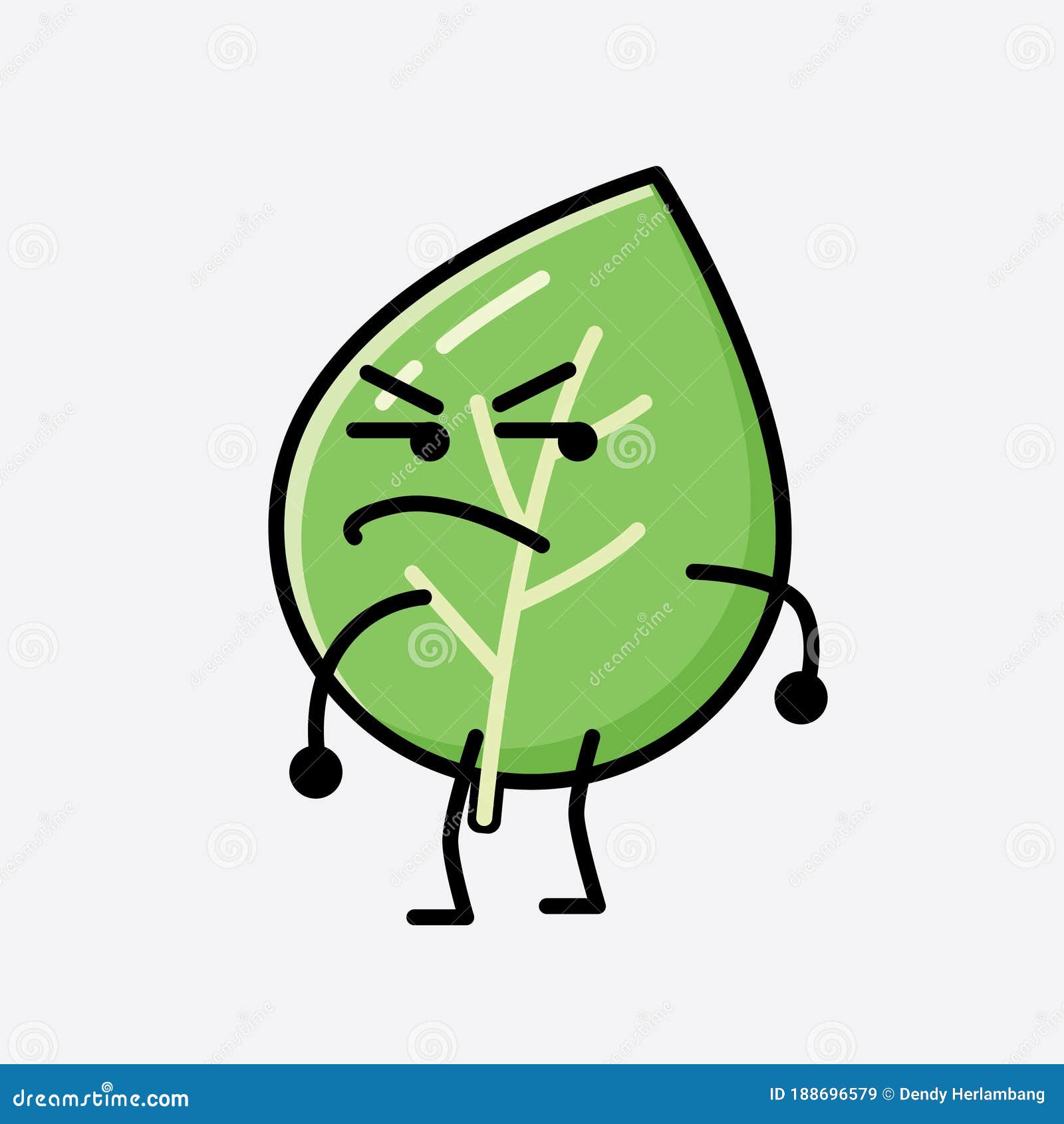 Cute Leaf Mascot Vector Character in Flat Design Style Stock Vector ...