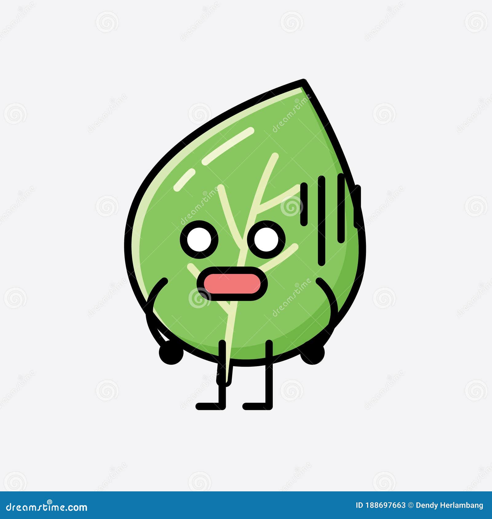 Cute Leaf Mascot Vector Character in Flat Design Style Stock Vector ...