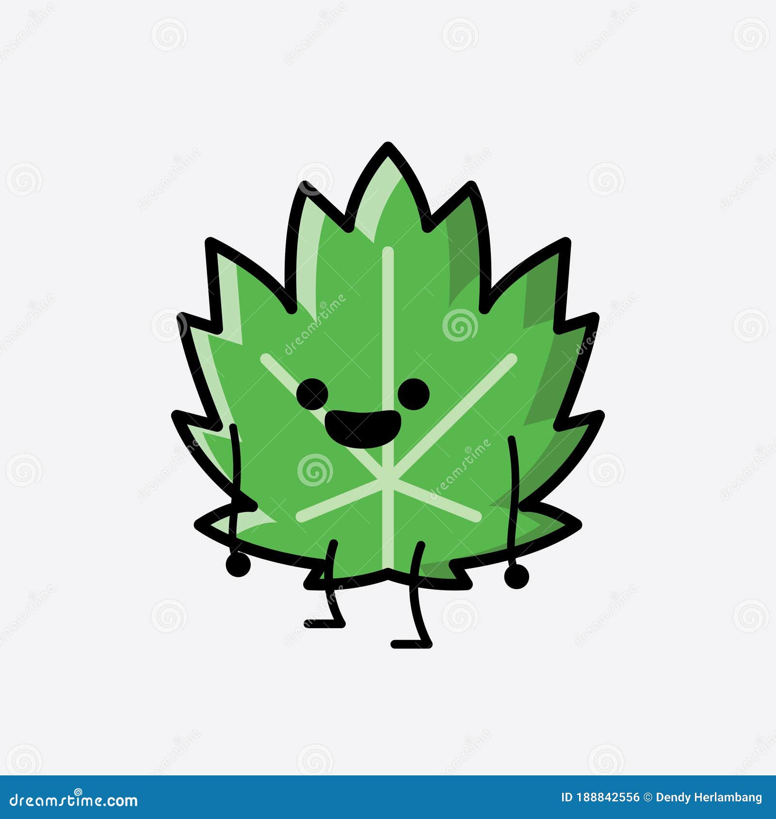 Cute Leaf Mascot Vector Character in Flat Design Style Stock Vector ...