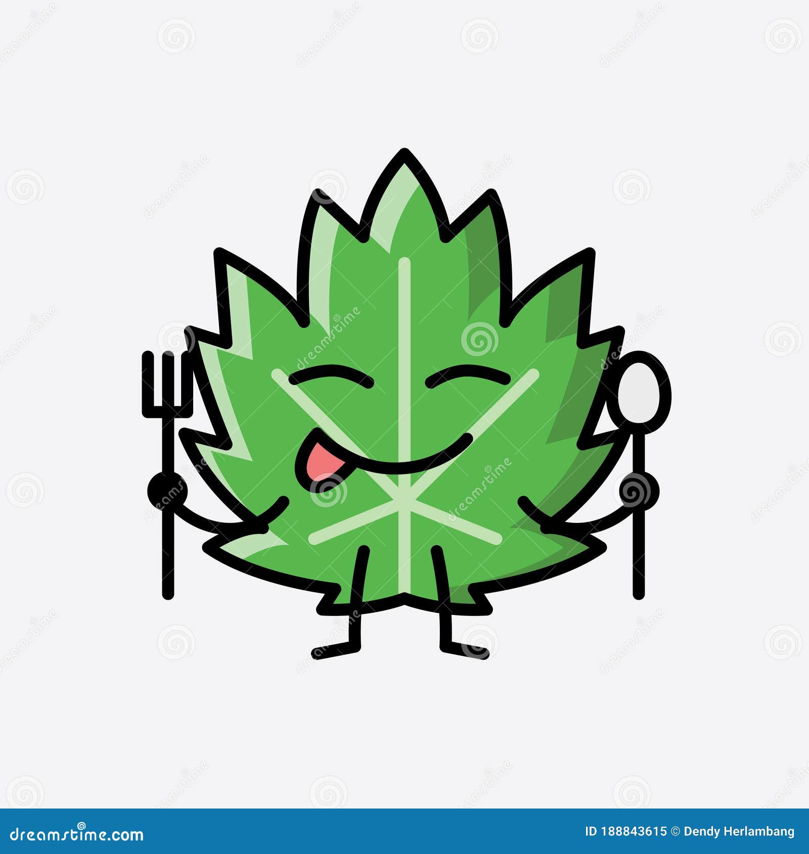 Cute Leaf Mascot Vector Character in Flat Design Style Stock Vector ...