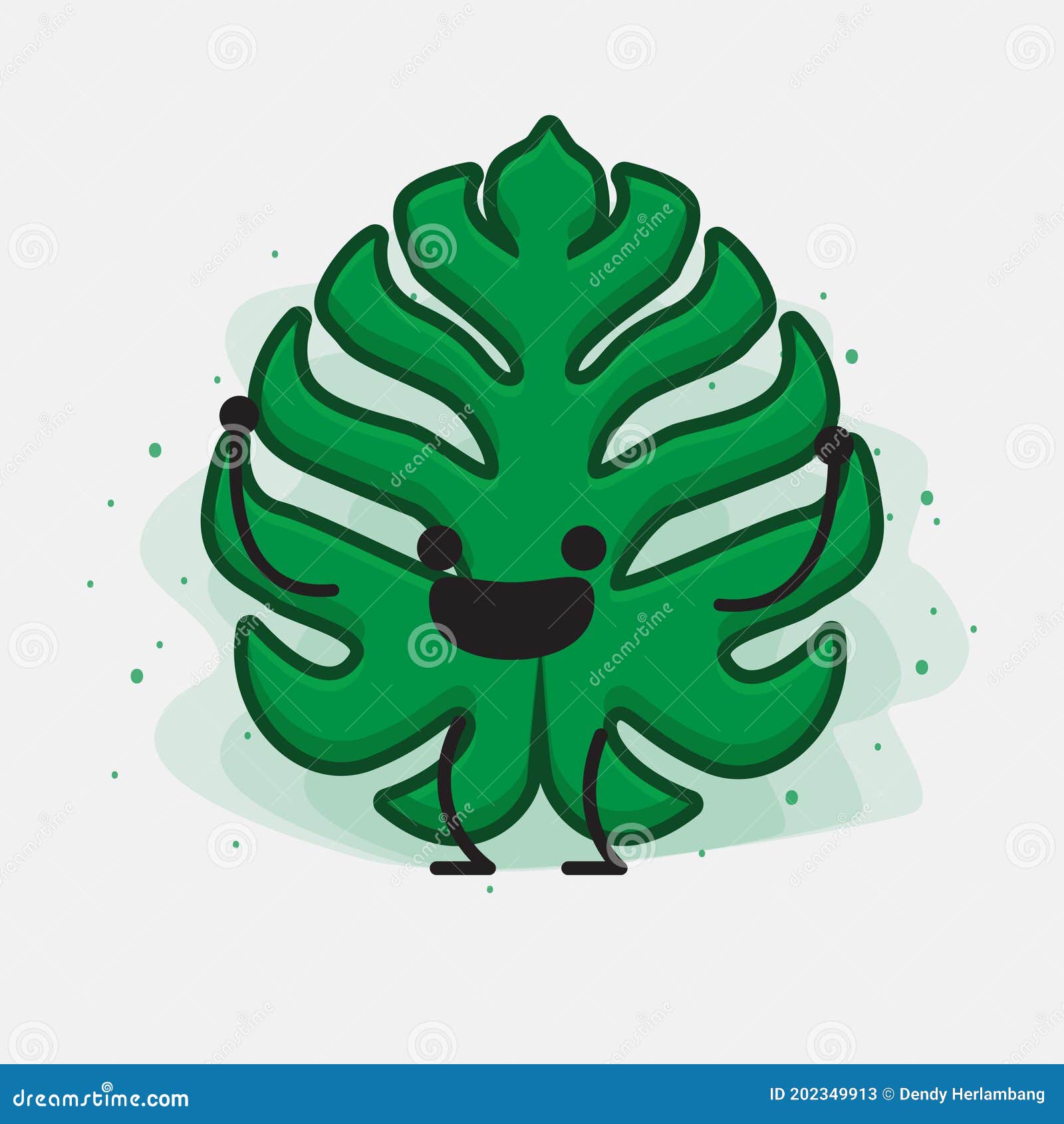 Cute Leaf Vector Character stock vector. Illustration of leaves - 202349913