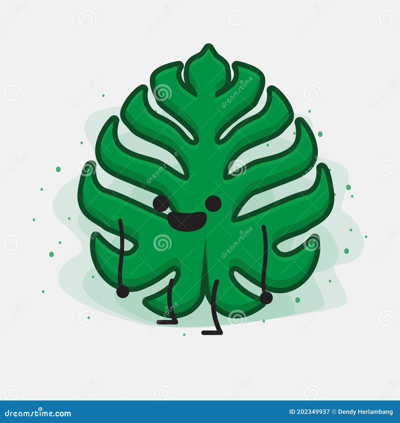 Cute Leaf Vector Character stock vector. Illustration of plant - 202349937