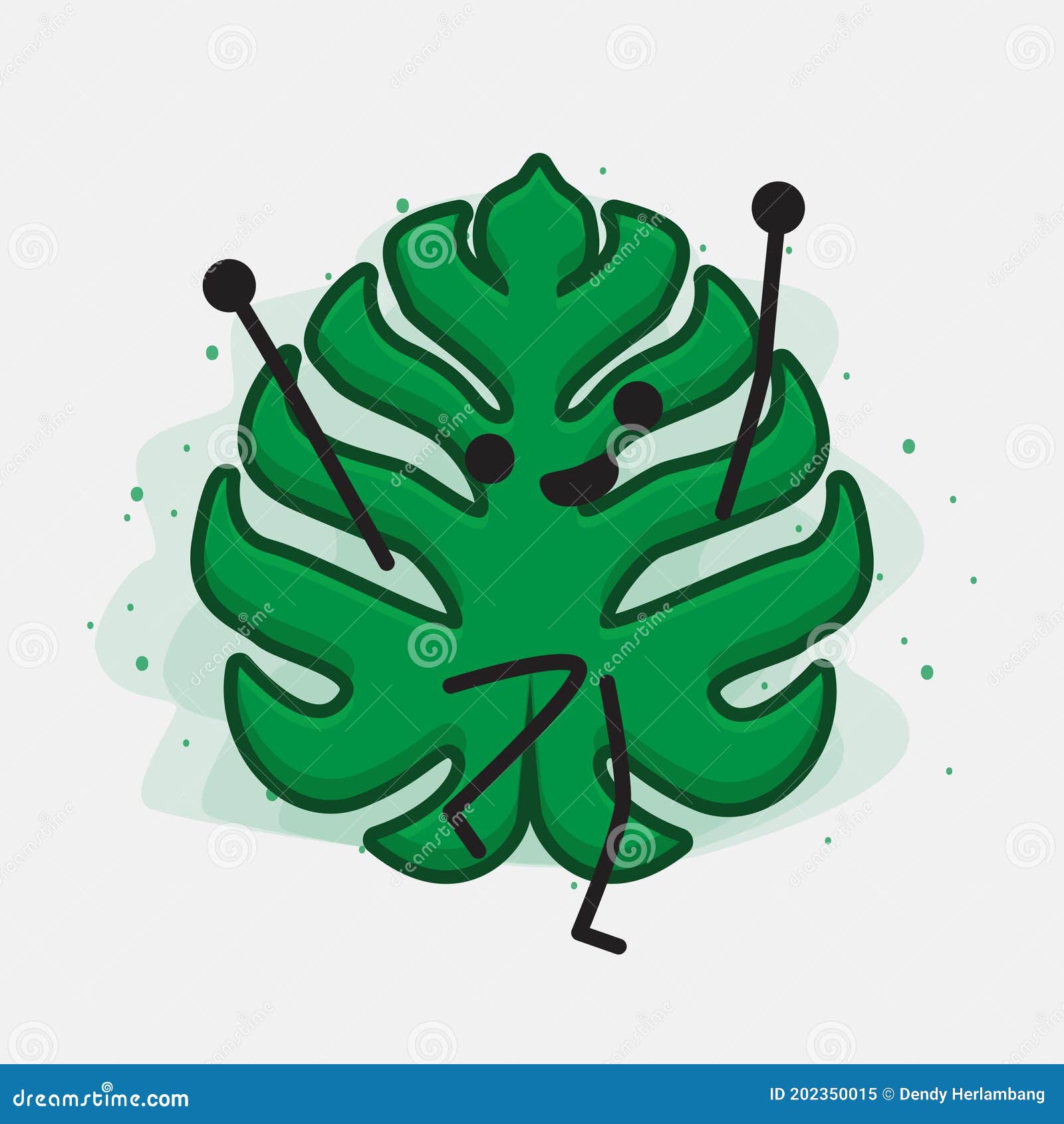 Cute Leaf Vector Character stock vector. Illustration of green - 202350015