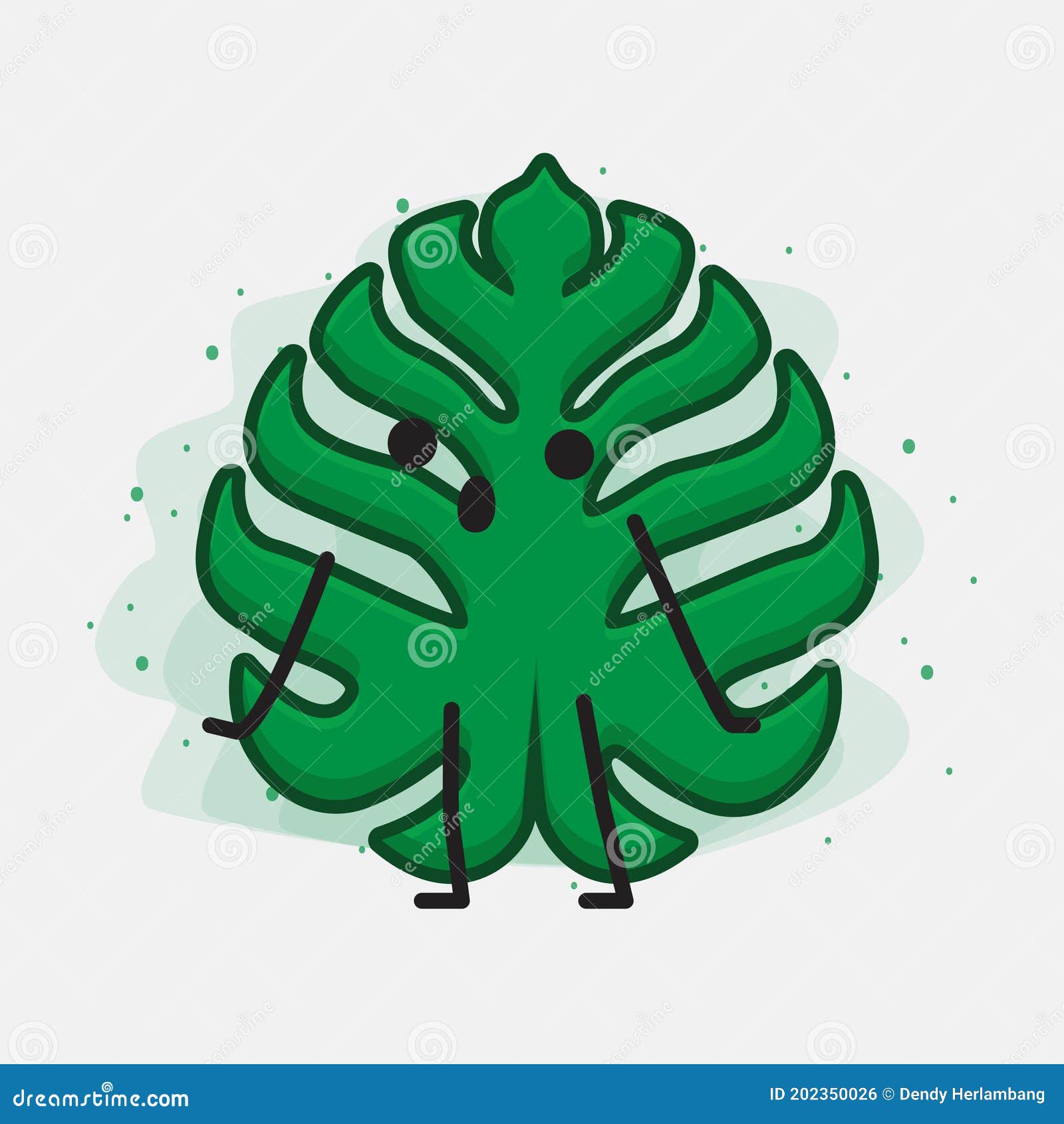 Cute Leaf Vector Character stock vector. Illustration of plant - 202350026
