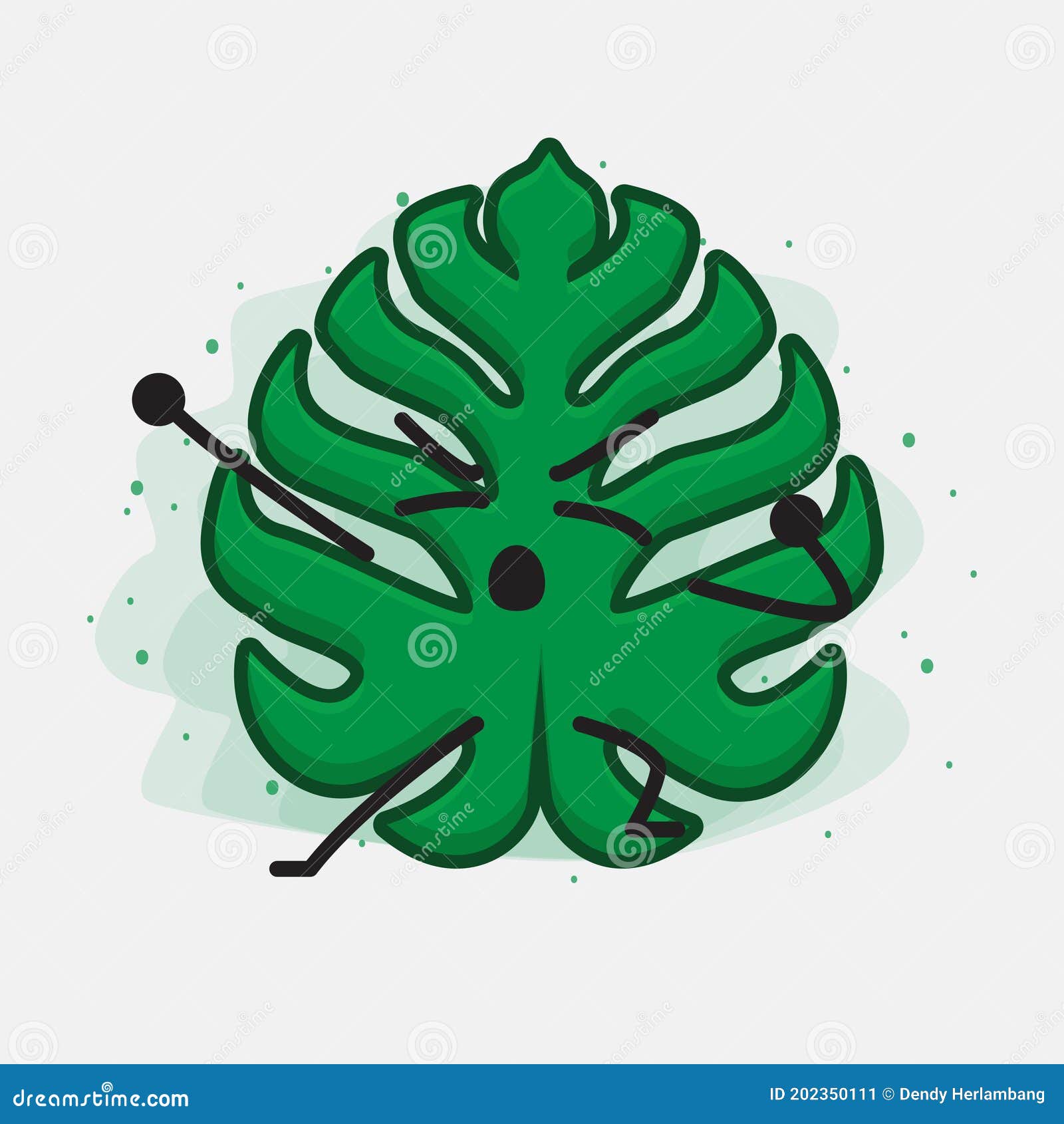 Cute Leaf Vector Character stock vector. Illustration of leaves - 202350111