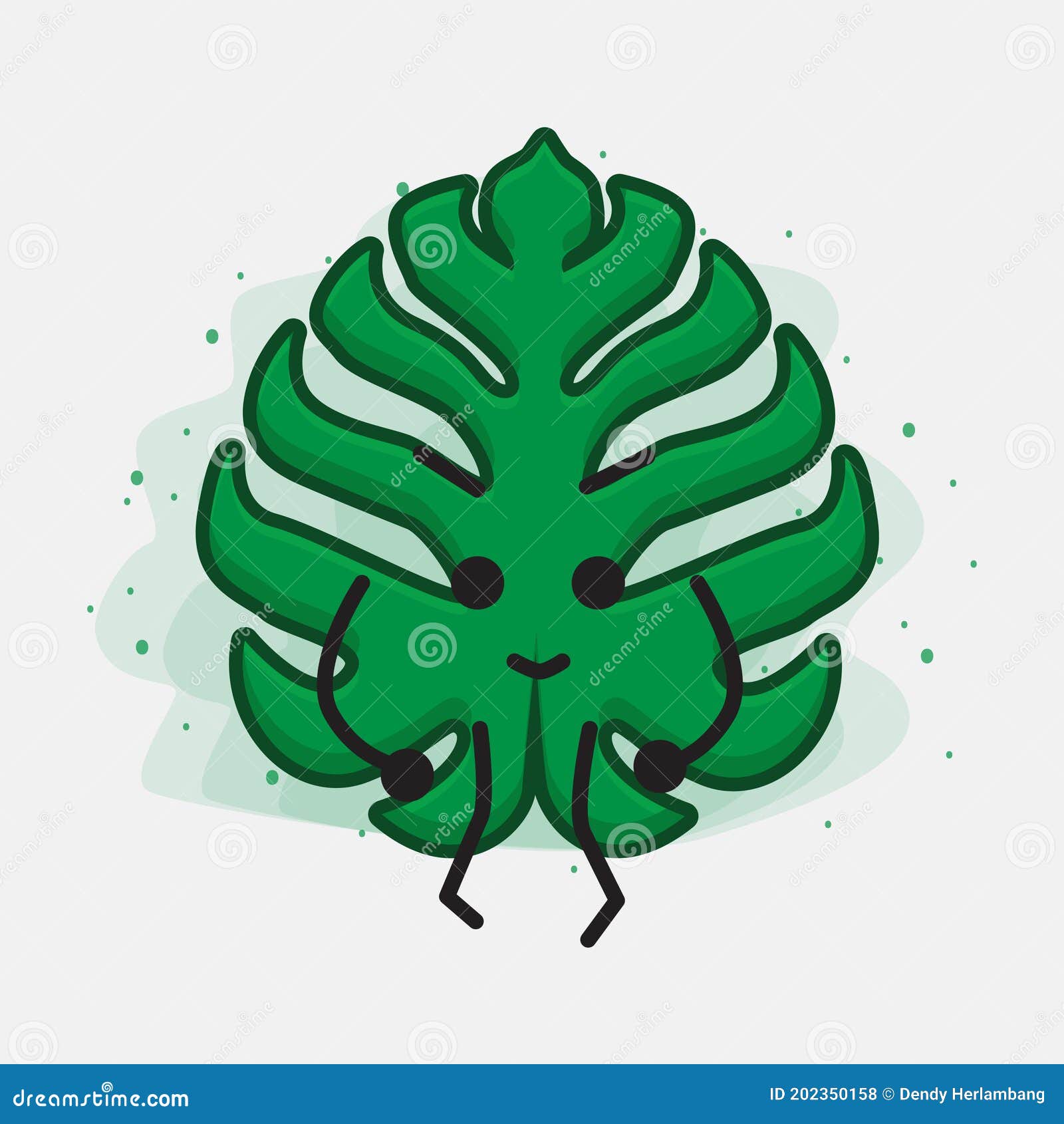 Cute Leaf Vector Character stock vector. Illustration of icon - 202350158