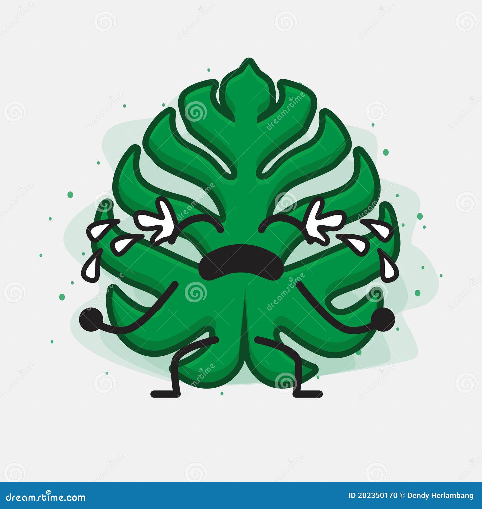 Cute Leaf Vector Character stock vector. Illustration of funny - 202350170