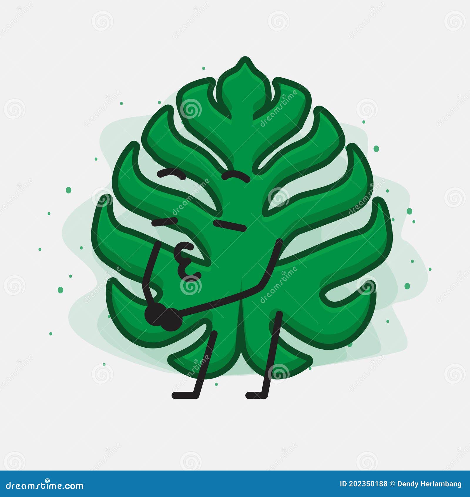 Cute Leaf Vector Character stock vector. Illustration of cartoon ...