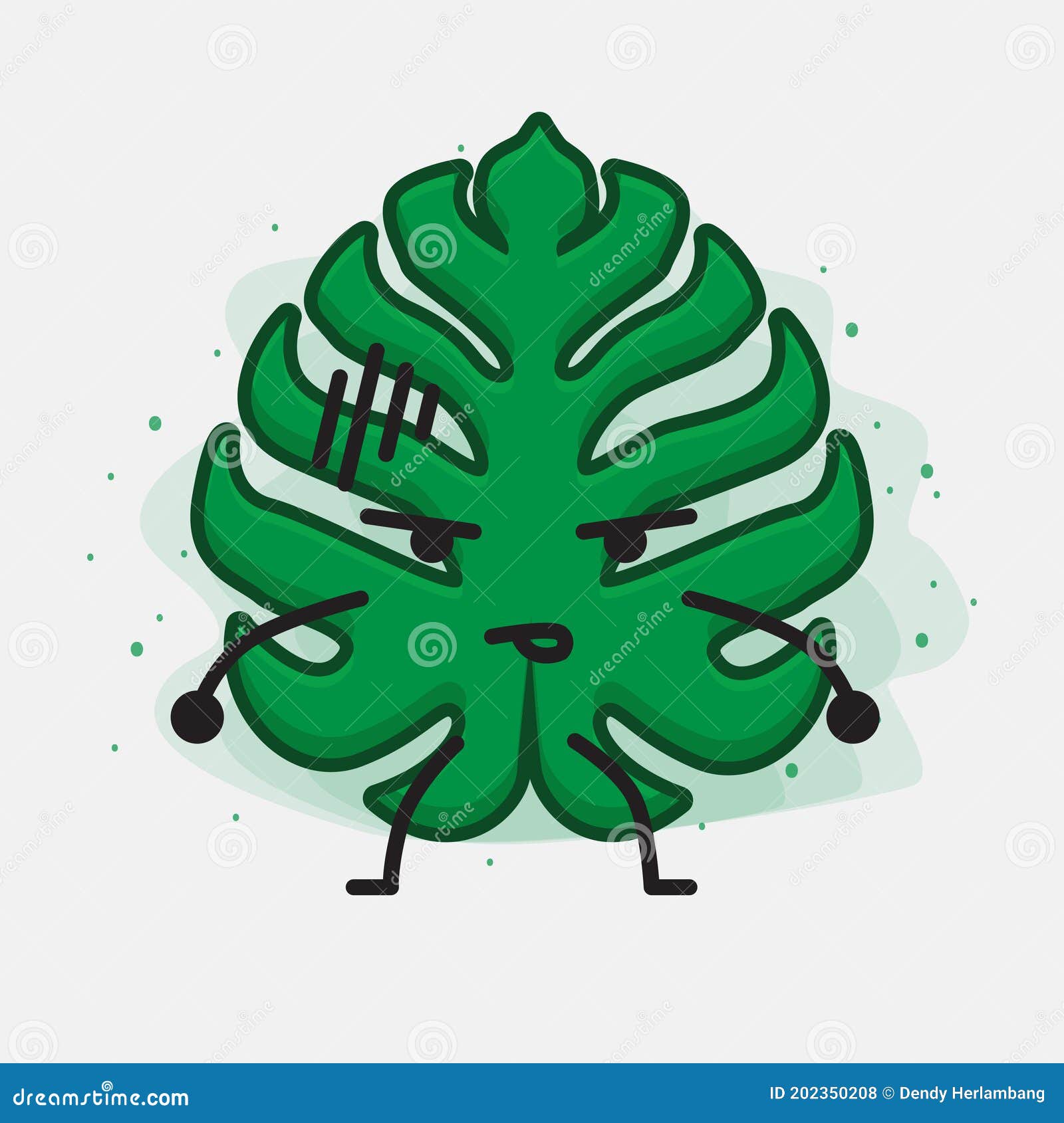 Cute Leaf Vector Character stock vector. Illustration of minimal ...
