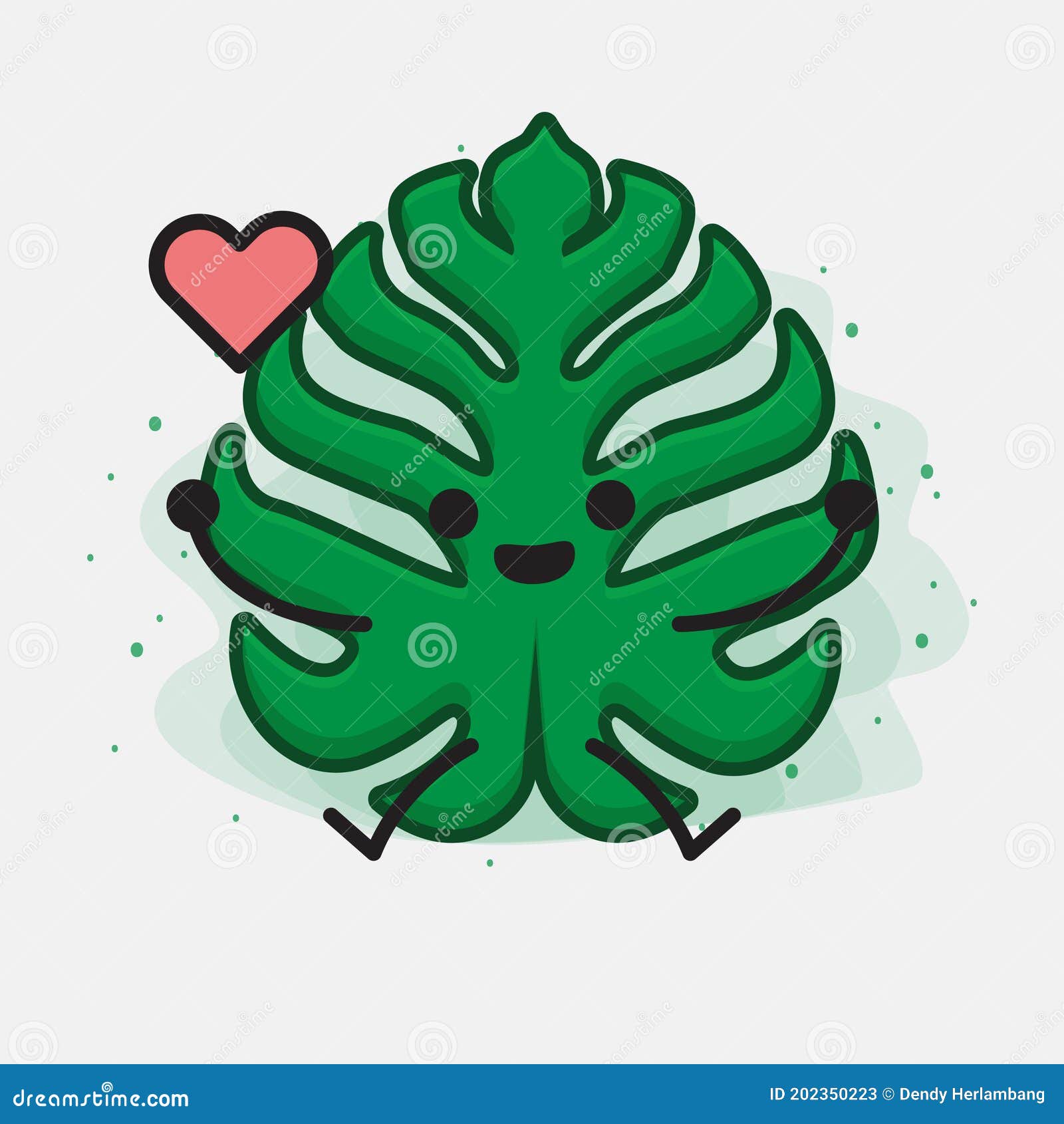 Cute Leaf Vector Character stock vector. Illustration of icon - 202350223