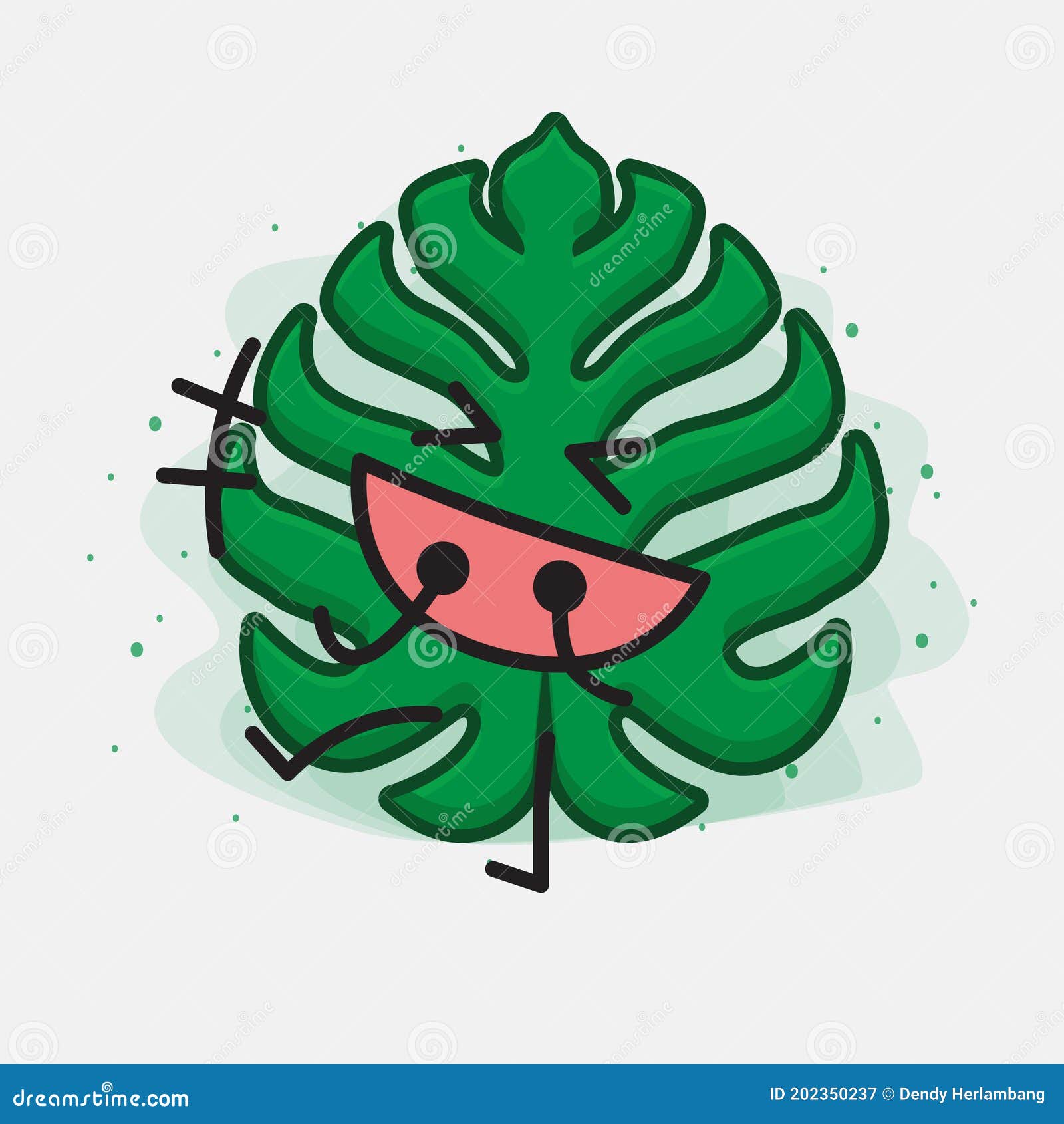 Cute Leaf Vector Character stock vector. Illustration of element ...