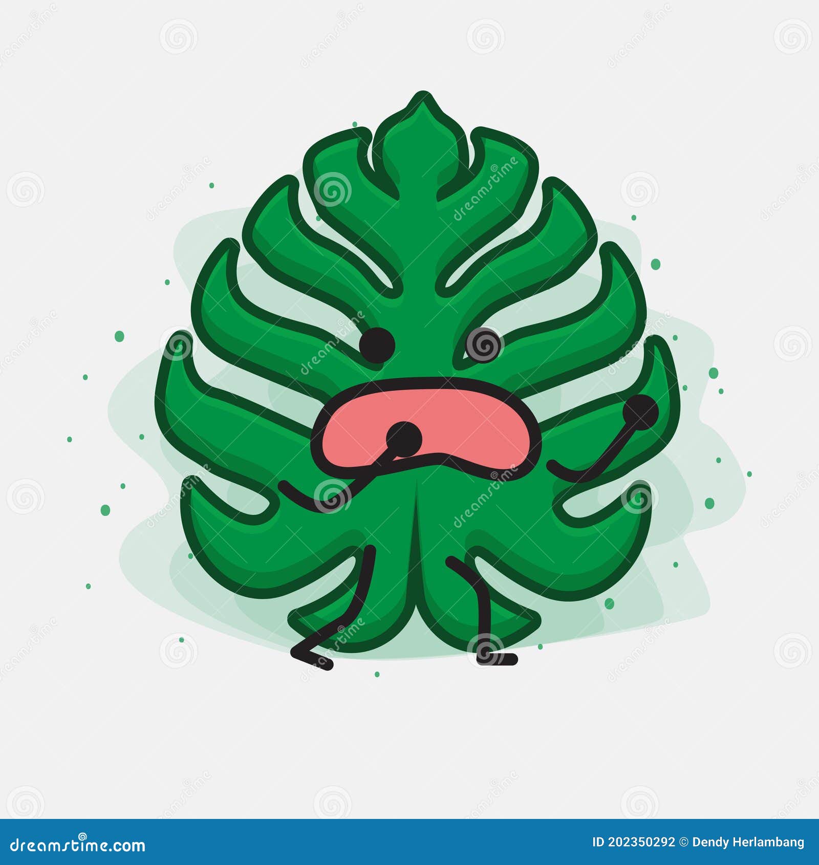 Cute Leaf Vector Character stock vector. Illustration of design - 202350292