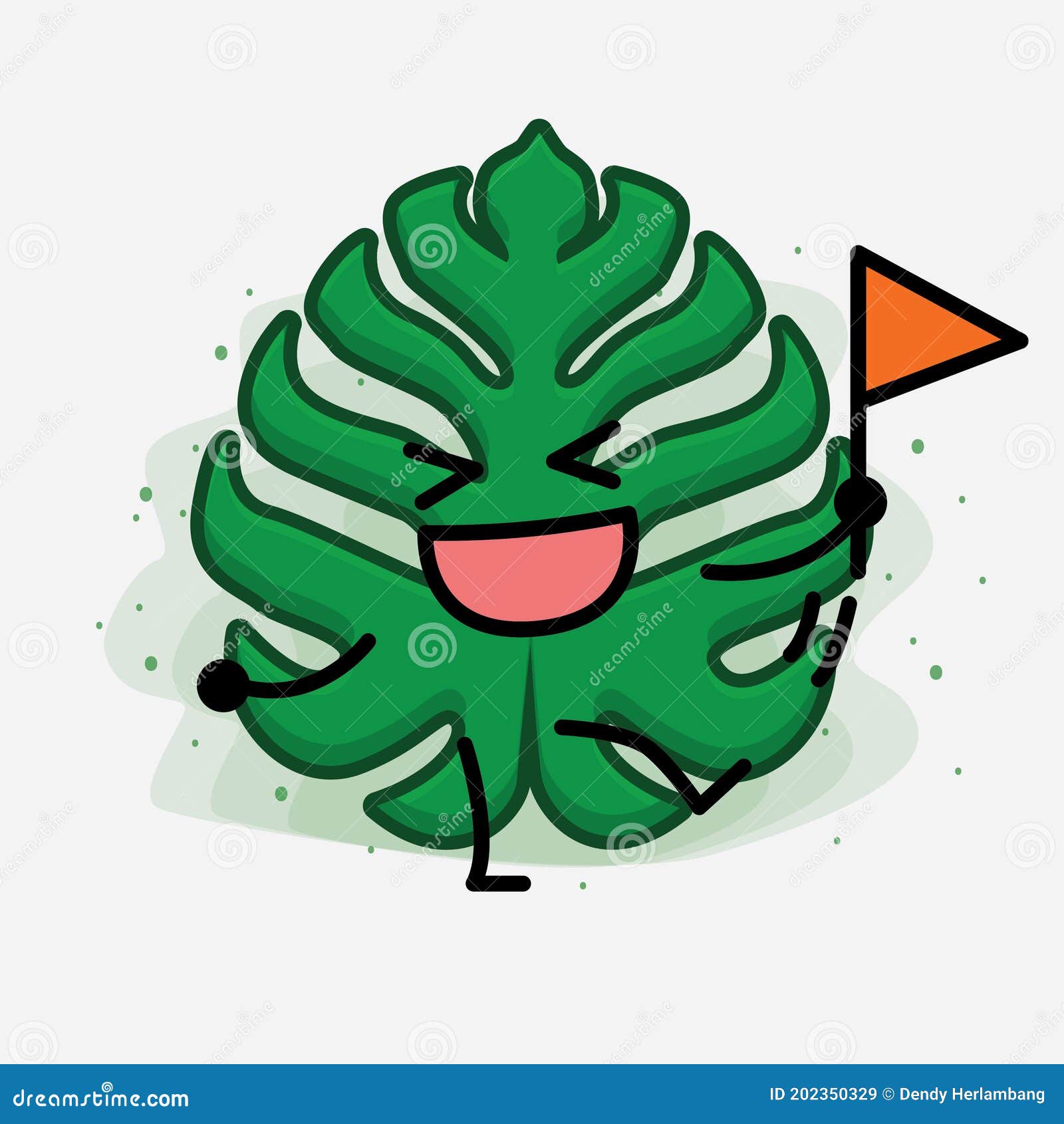 Cute Leaf Vector Character stock vector. Illustration of natural ...