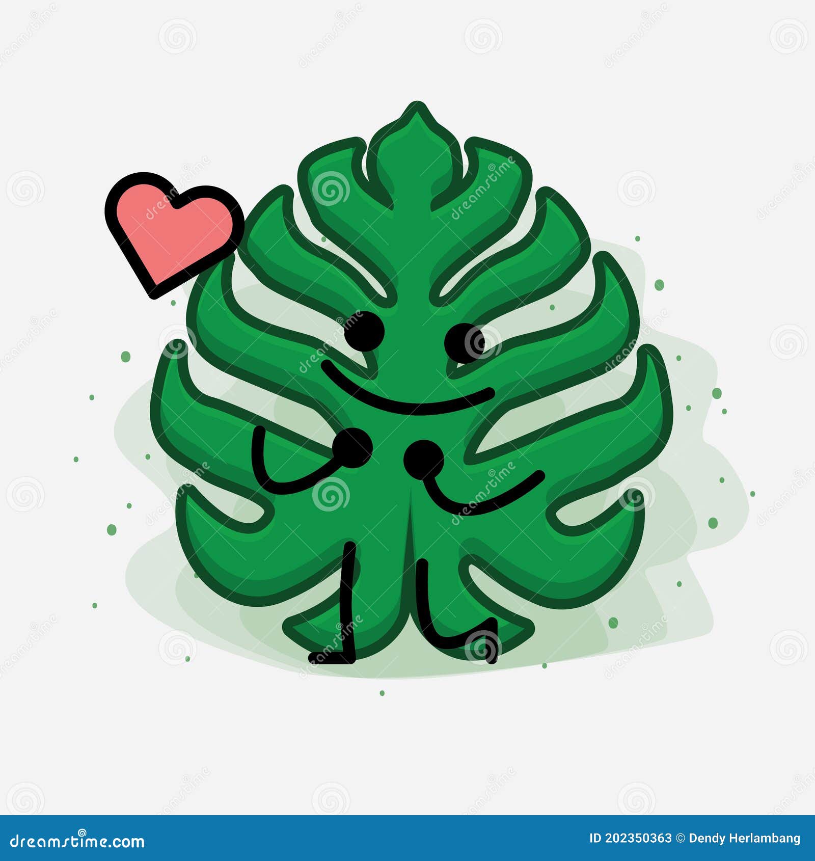 Cute Leaf Vector Character stock vector. Illustration of minimal ...