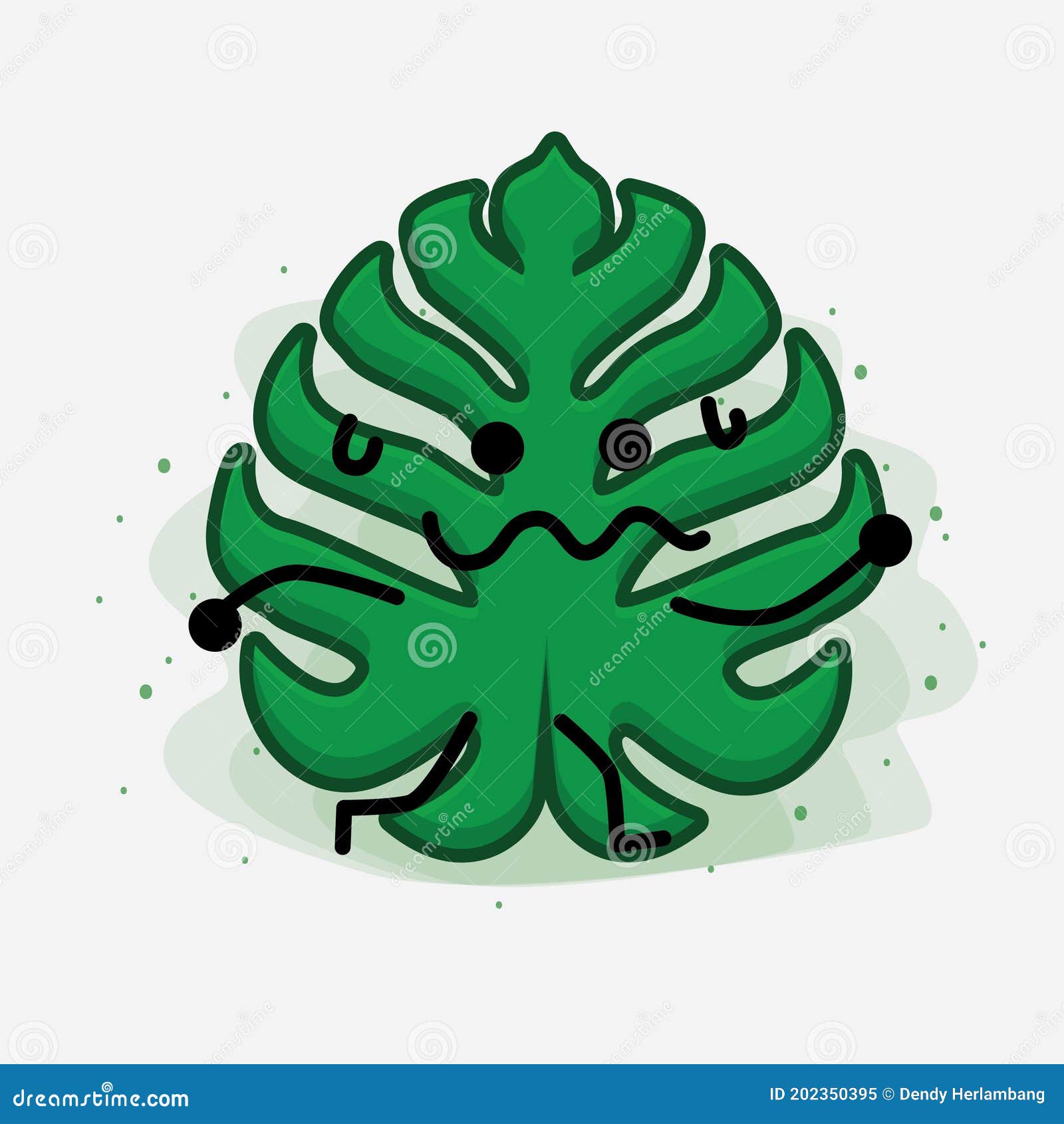 Cute Leaf Vector Character stock vector. Illustration of element ...
