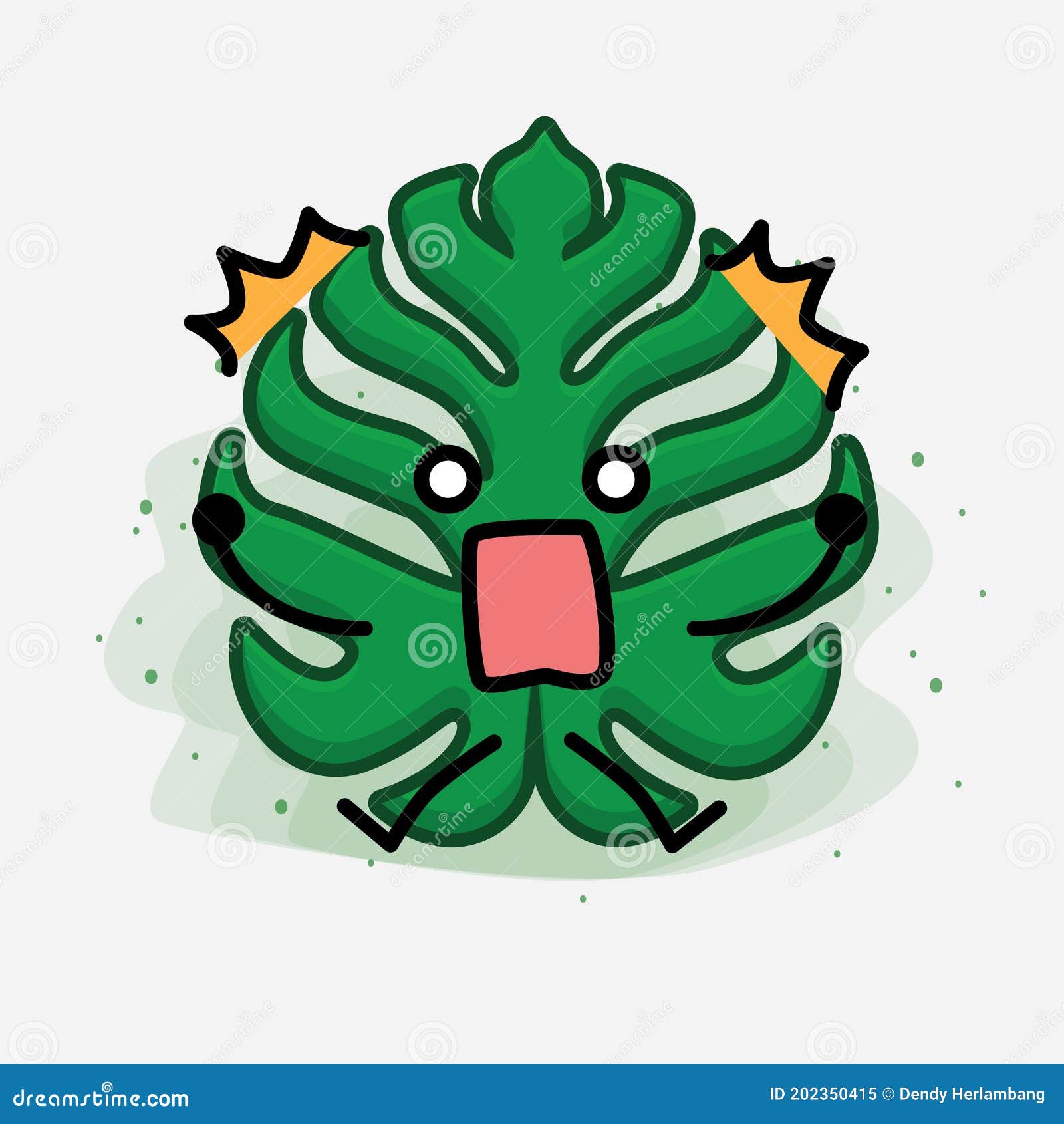 Cute Leaf Vector Character stock vector. Illustration of plant - 202350415