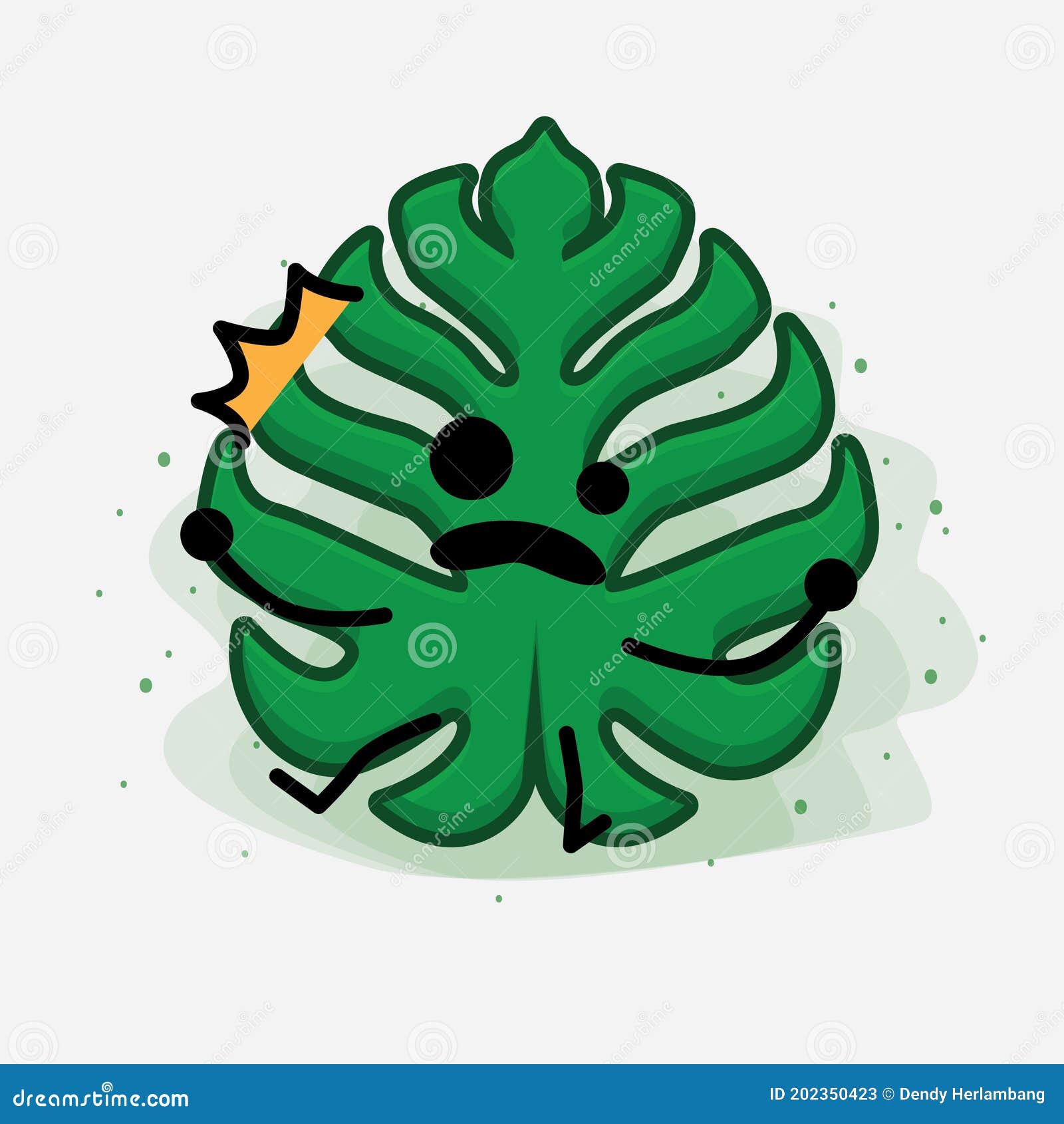 Cute Leaf Vector Character stock vector. Illustration of nature - 202350423