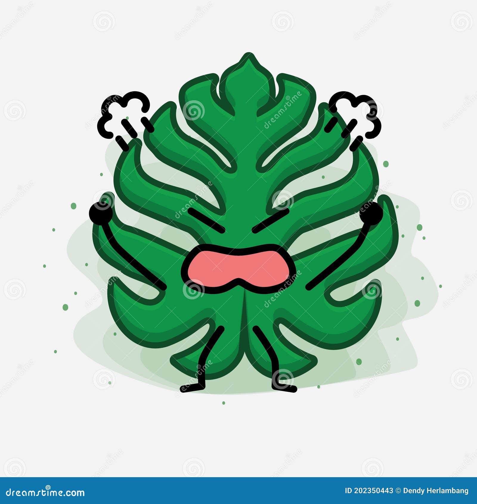 Cute Leaf Vector Character stock vector. Illustration of fantasy ...