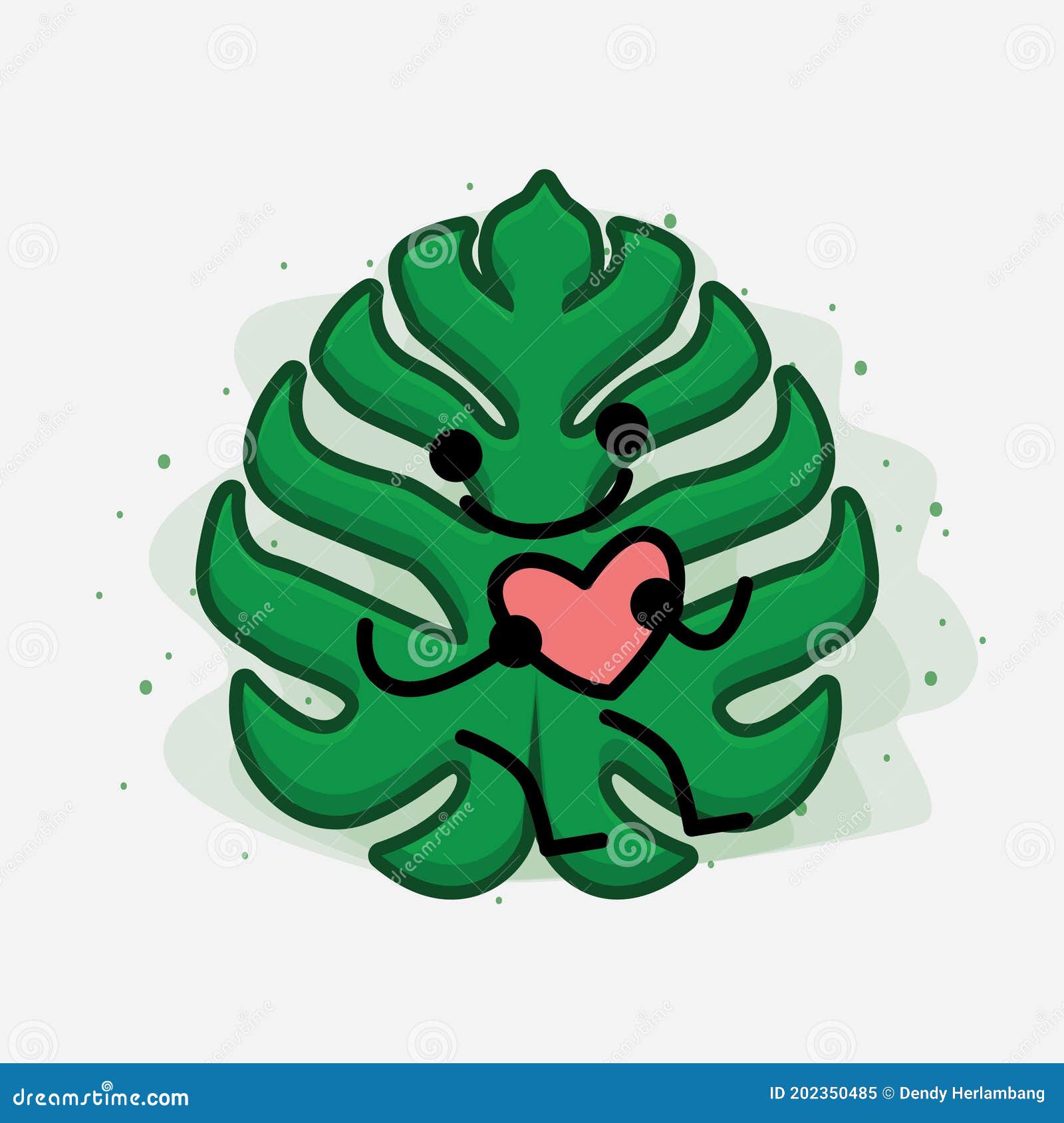 Cute Leaf Vector Character stock vector. Illustration of collection ...
