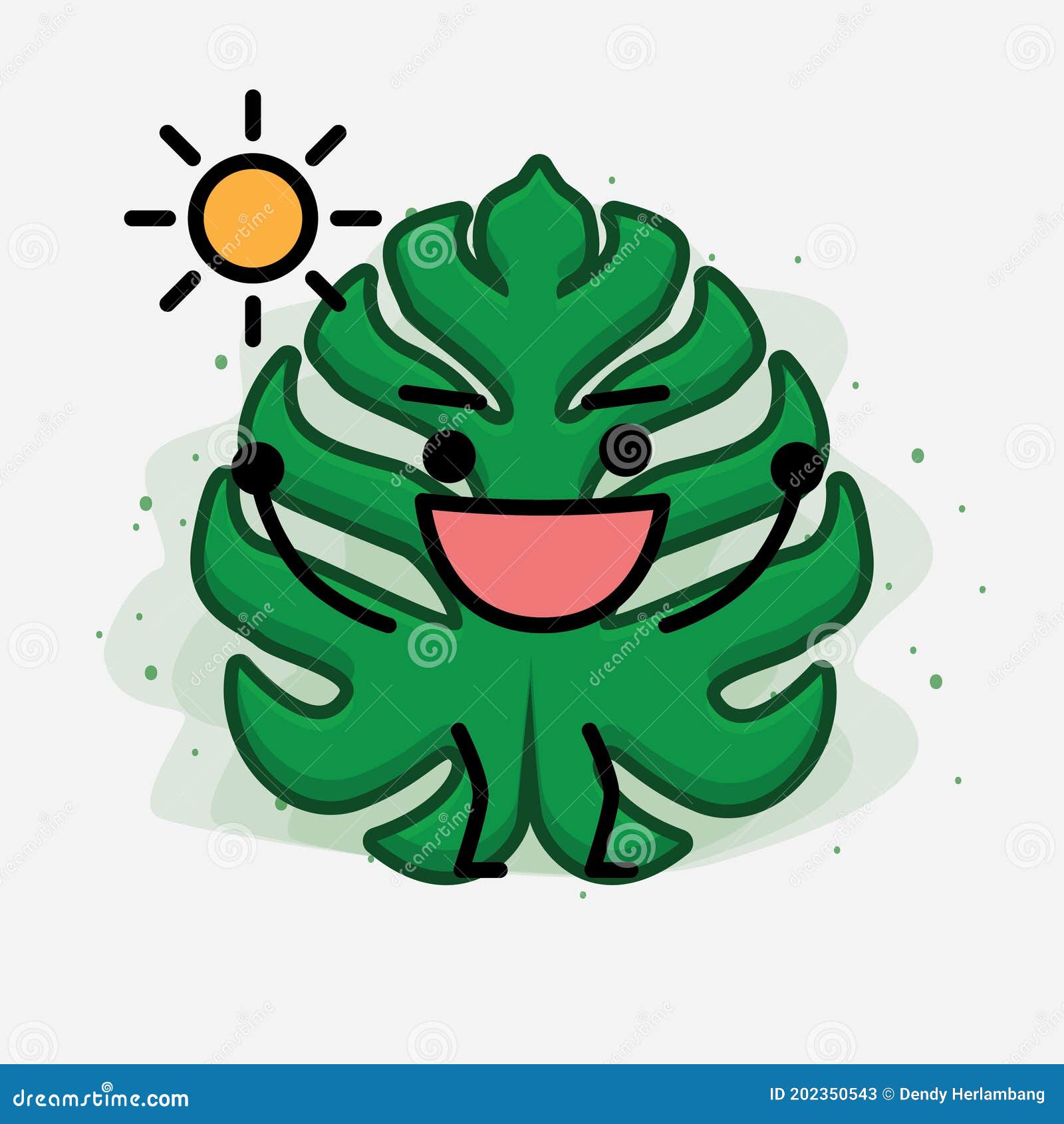 Cute Leaf Vector Character stock vector. Illustration of design - 202350543