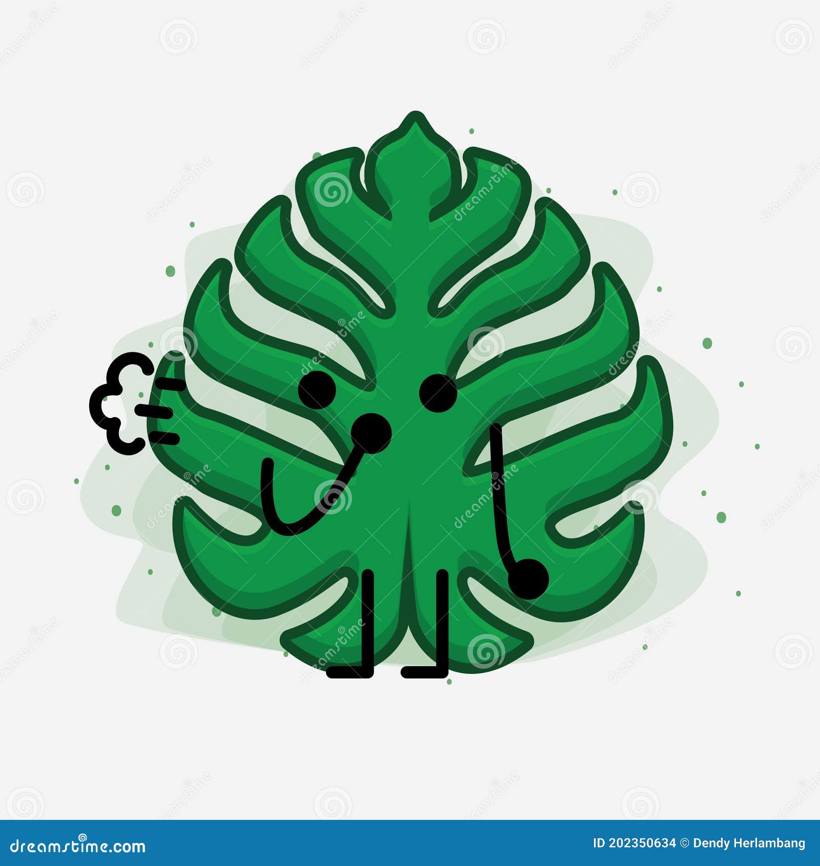 Cute Leaf Vector Character stock vector. Illustration of cute - 202350634