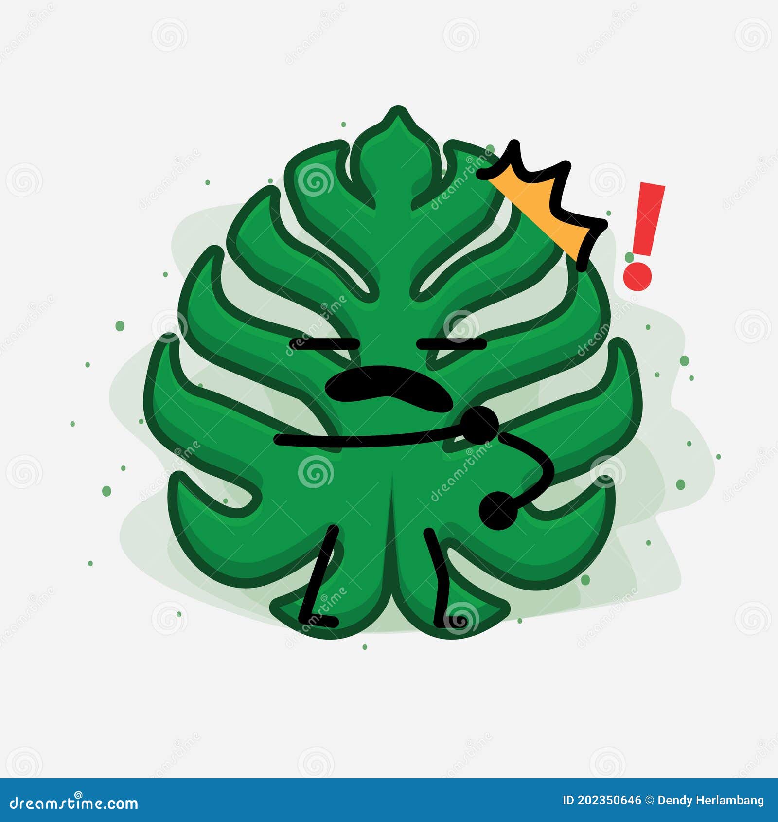 Cute Leaf Vector Character stock vector. Illustration of nature - 202350646