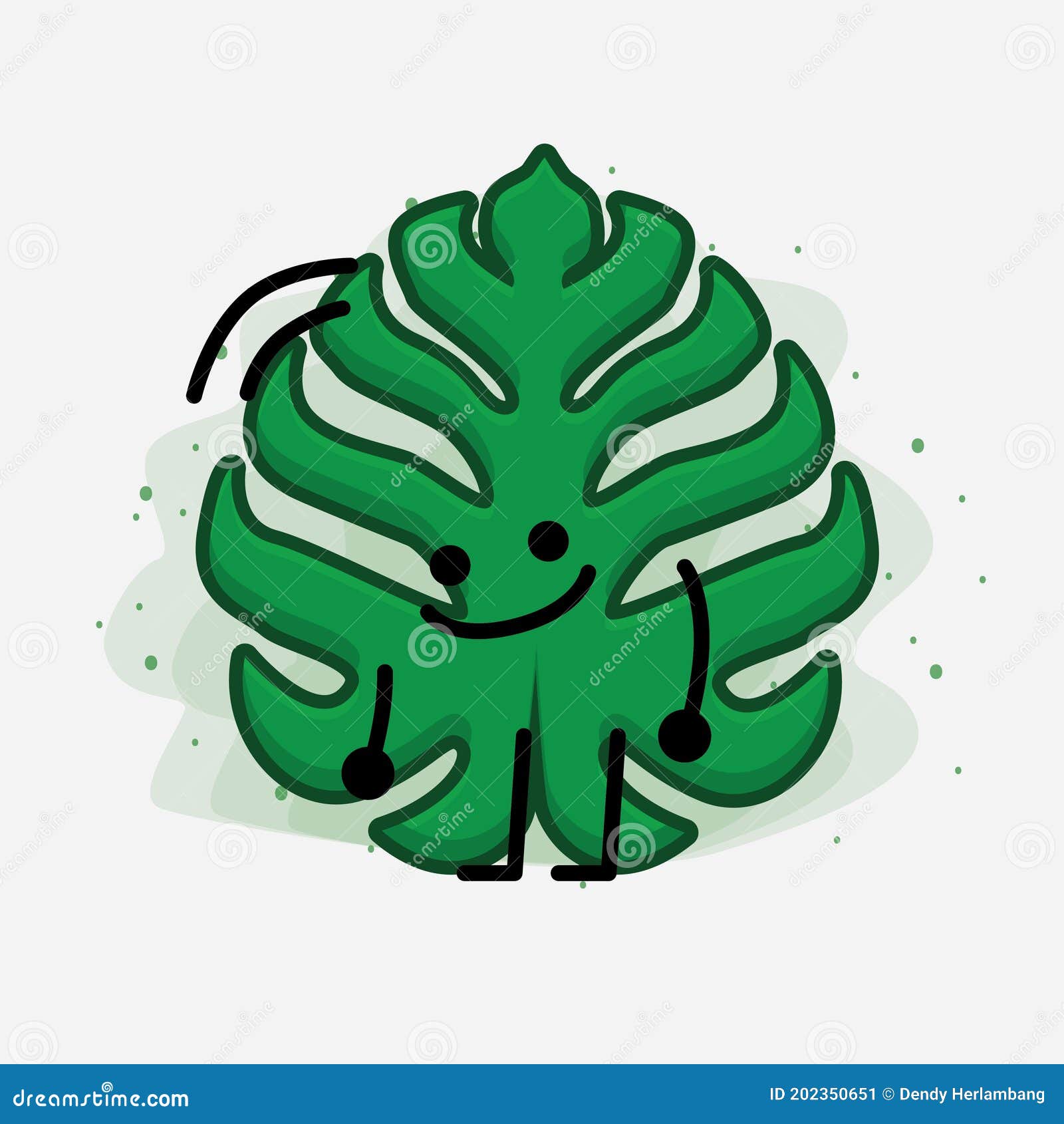 Cute Leaf Vector Character stock vector. Illustration of botanical ...