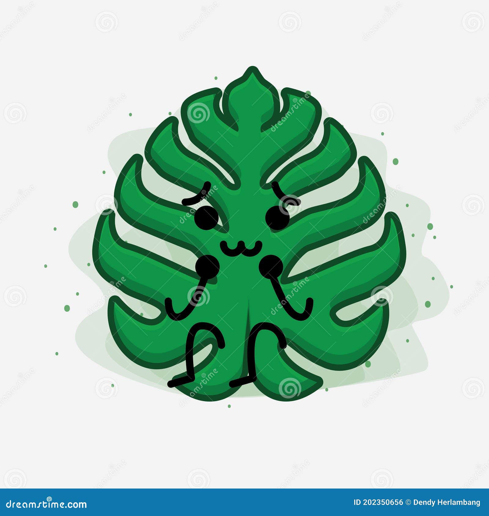 Cute Leaf Vector Character stock vector. Illustration of cute - 202350656