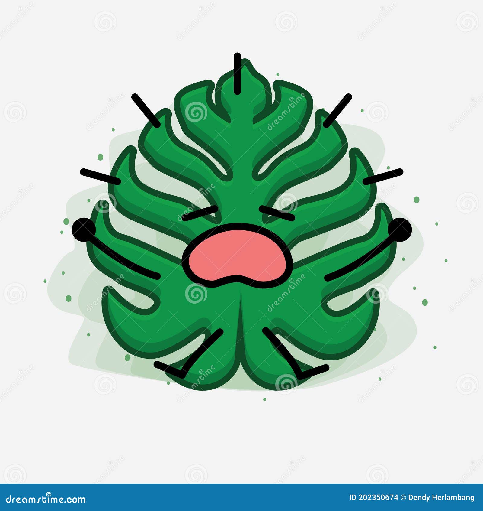 Cute Leaf Vector Character stock vector. Illustration of flat - 202350674