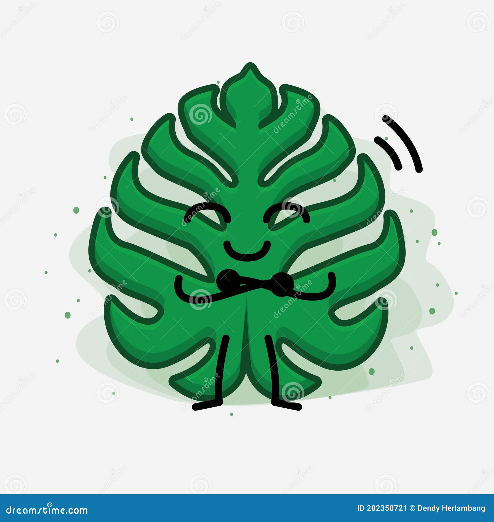 Cute Leaf Vector Character stock vector. Illustration of graphic ...