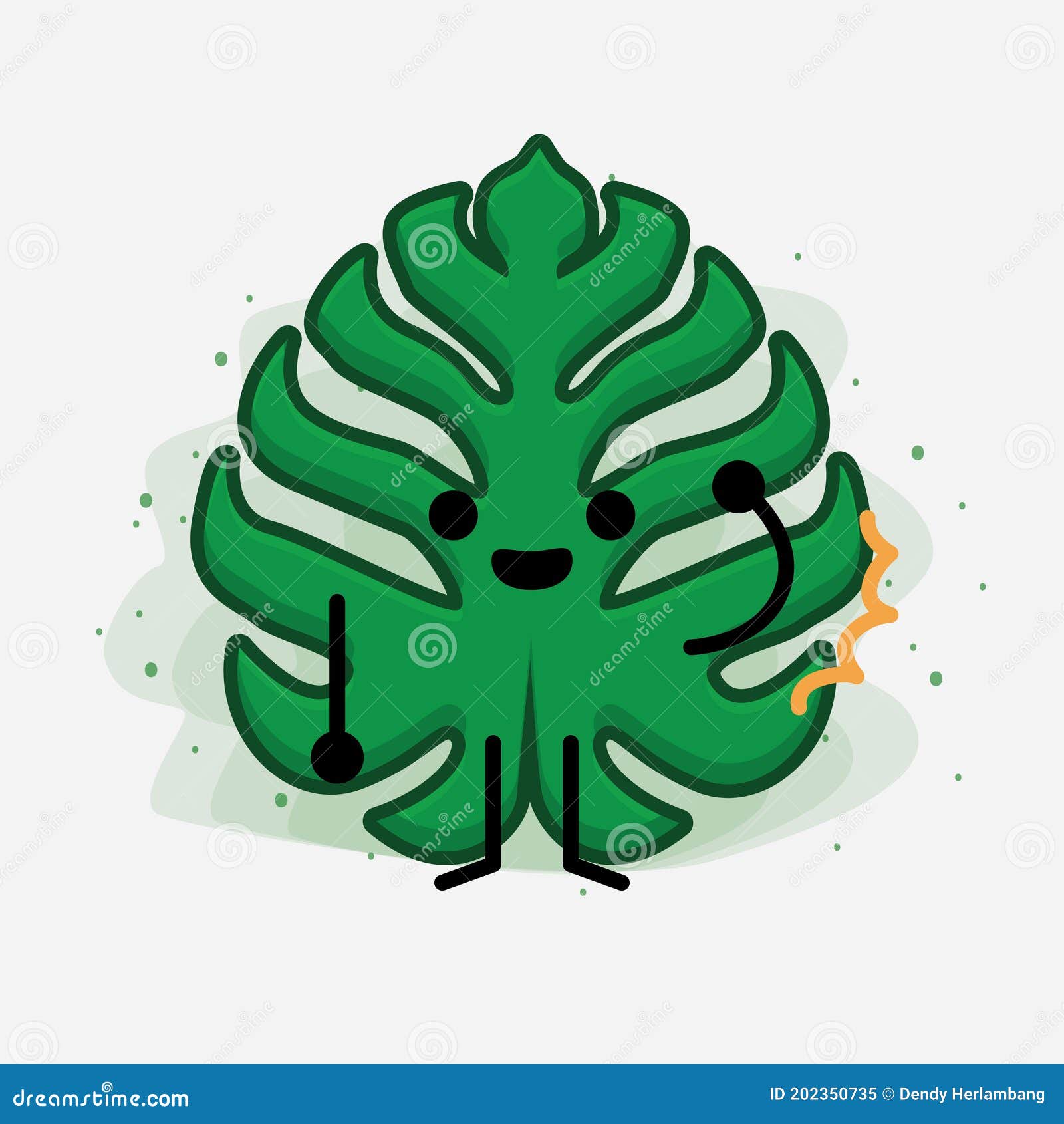 Cute Leaf Vector Character stock vector. Illustration of fantasy ...