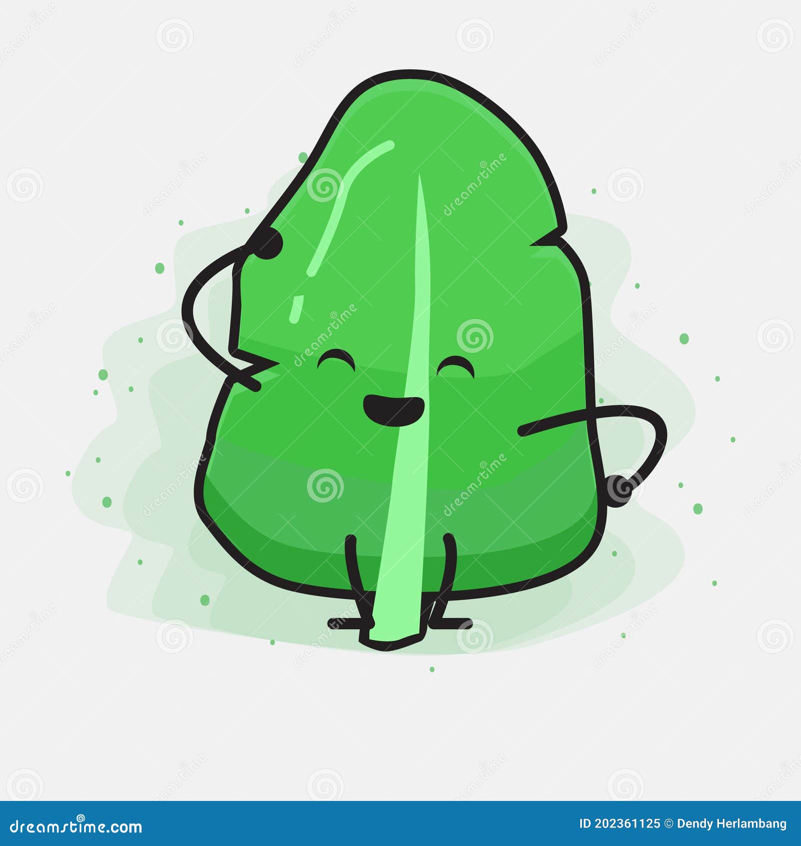 Cute Leaf Vector Character stock vector. Illustration of cartoon ...