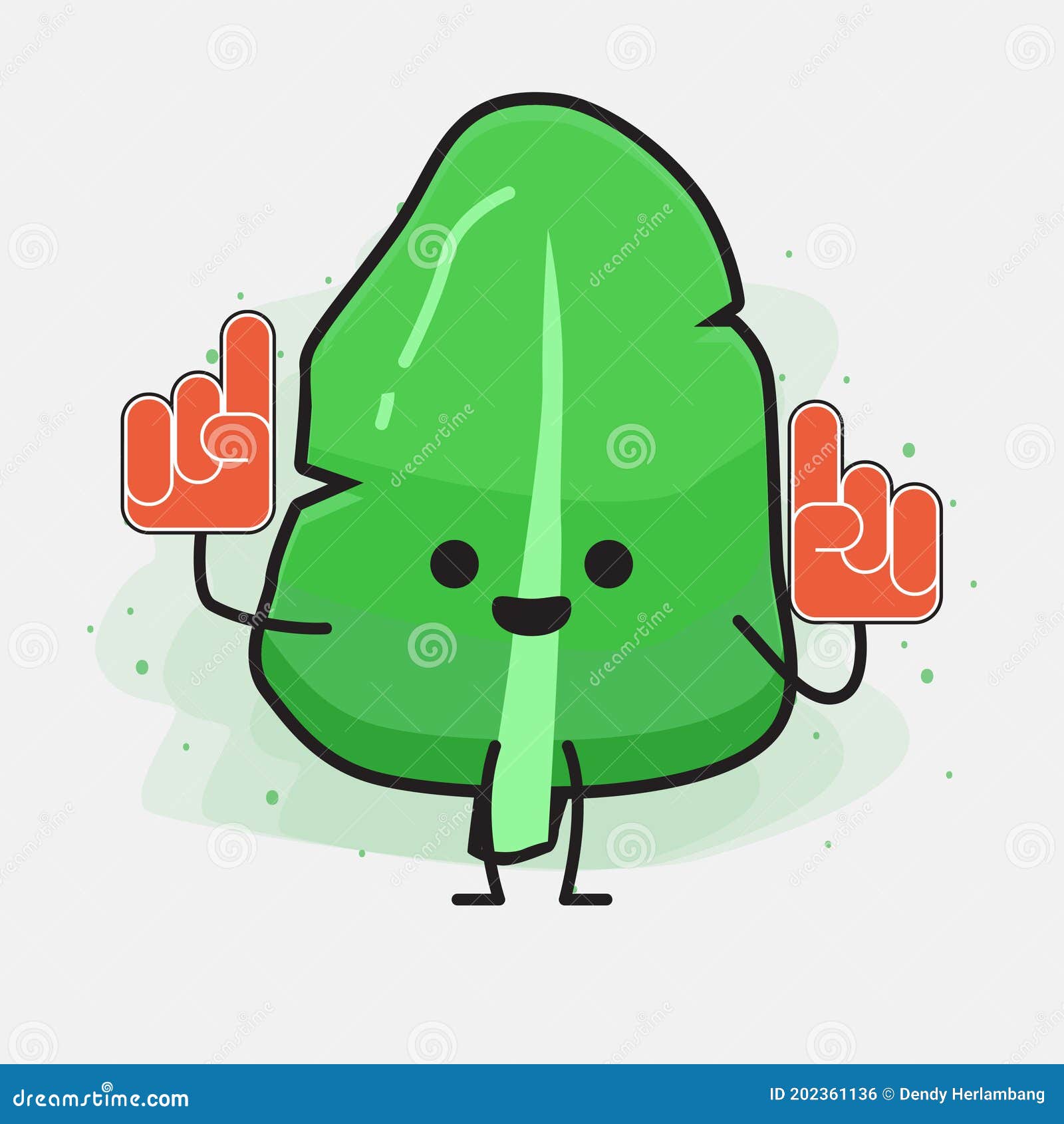 Cute Leaf Vector Character stock vector. Illustration of icon - 202361136