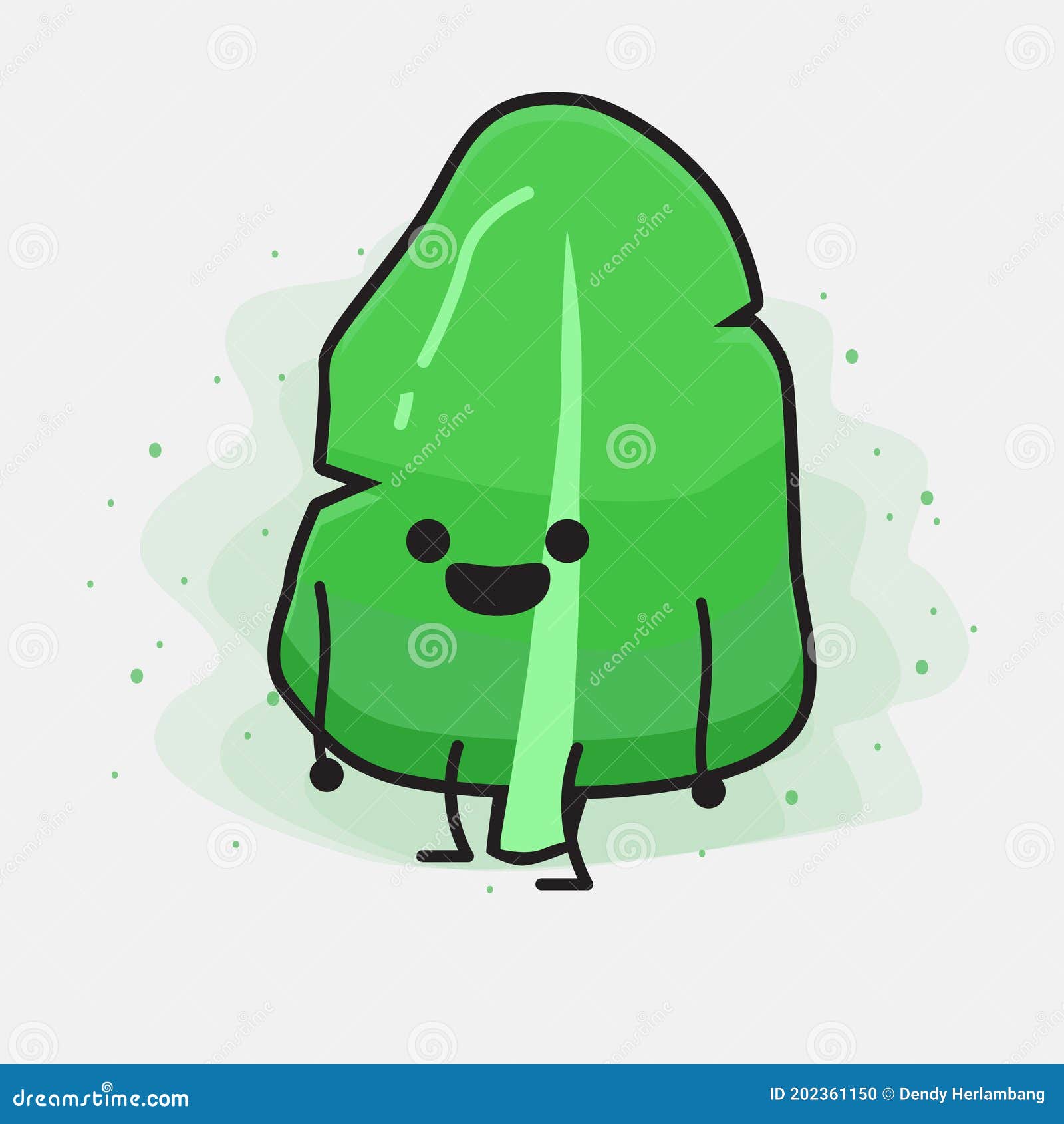 Cute Leaf Vector Character stock vector. Illustration of garden - 202361150