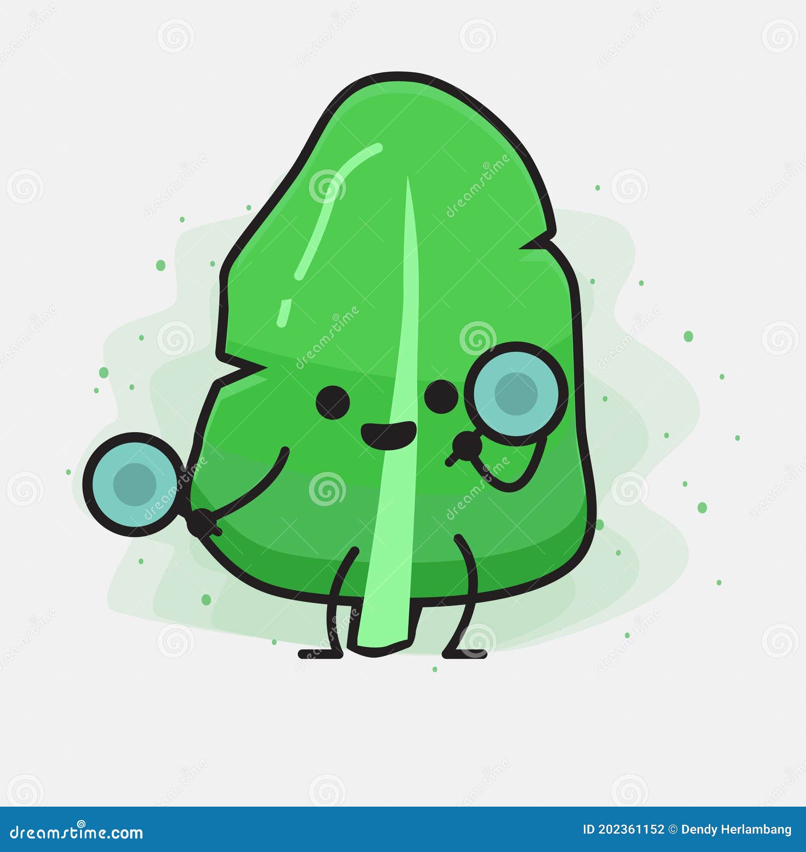 Cute Leaf Vector Character stock vector. Illustration of cartoon ...