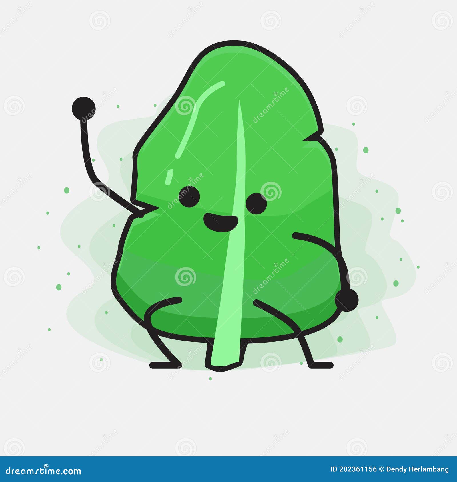 Cute Leaf Vector Character stock vector. Illustration of green - 202361156