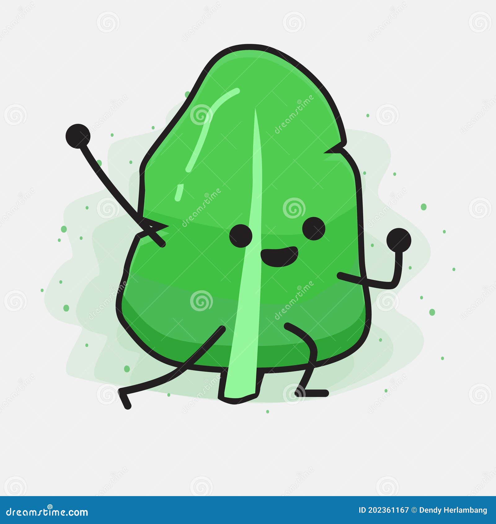 Cute Leaf Vector Character stock vector. Illustration of forest - 202361167