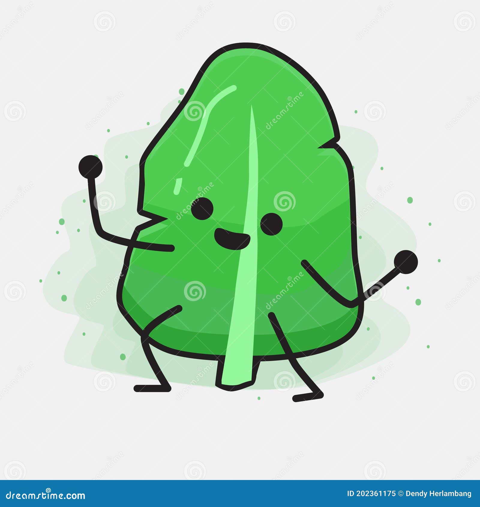 Cute Leaf Vector Character stock vector. Illustration of icon - 202361175