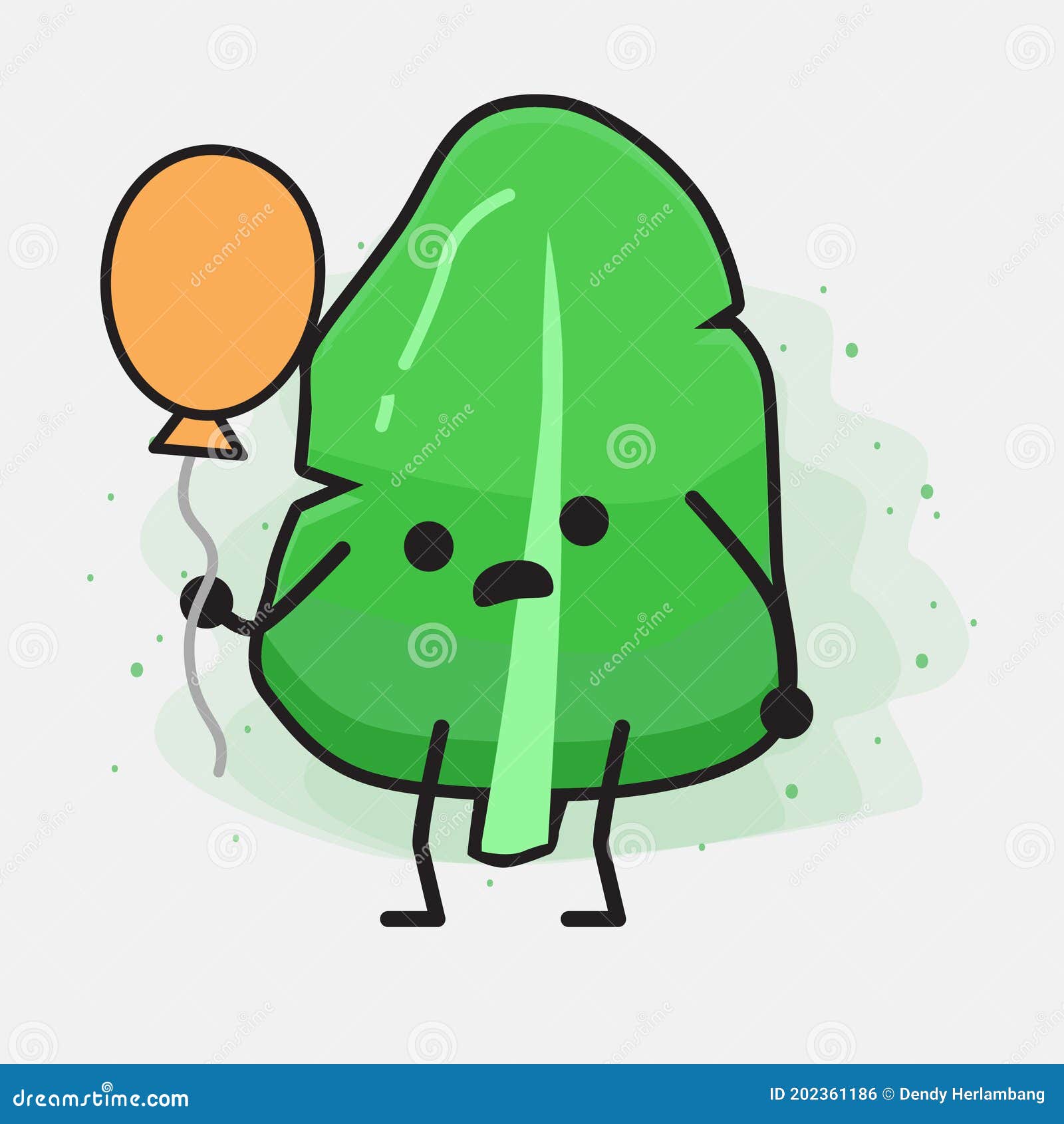 Cute Leaf Vector Character stock vector. Illustration of flat - 202361186