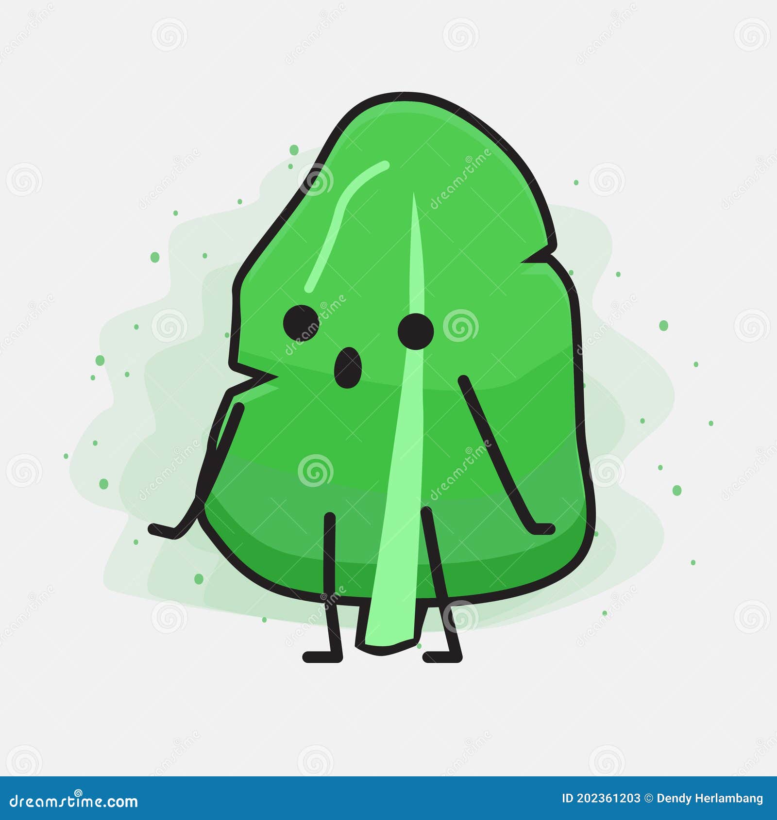 Cute Leaf Vector Character stock vector. Illustration of graphic ...