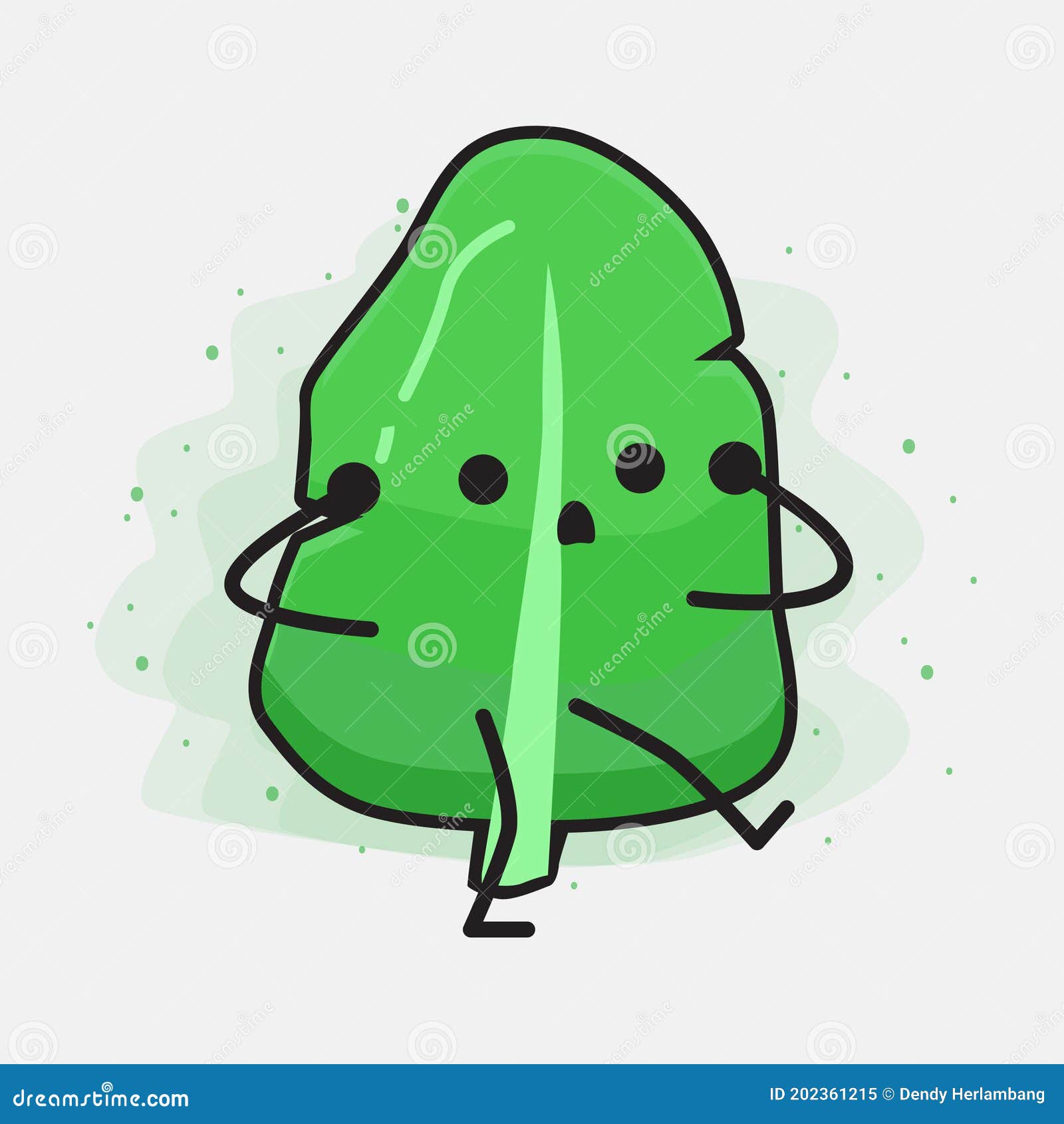 Cute Leaf Vector Character stock vector. Illustration of green - 202361215