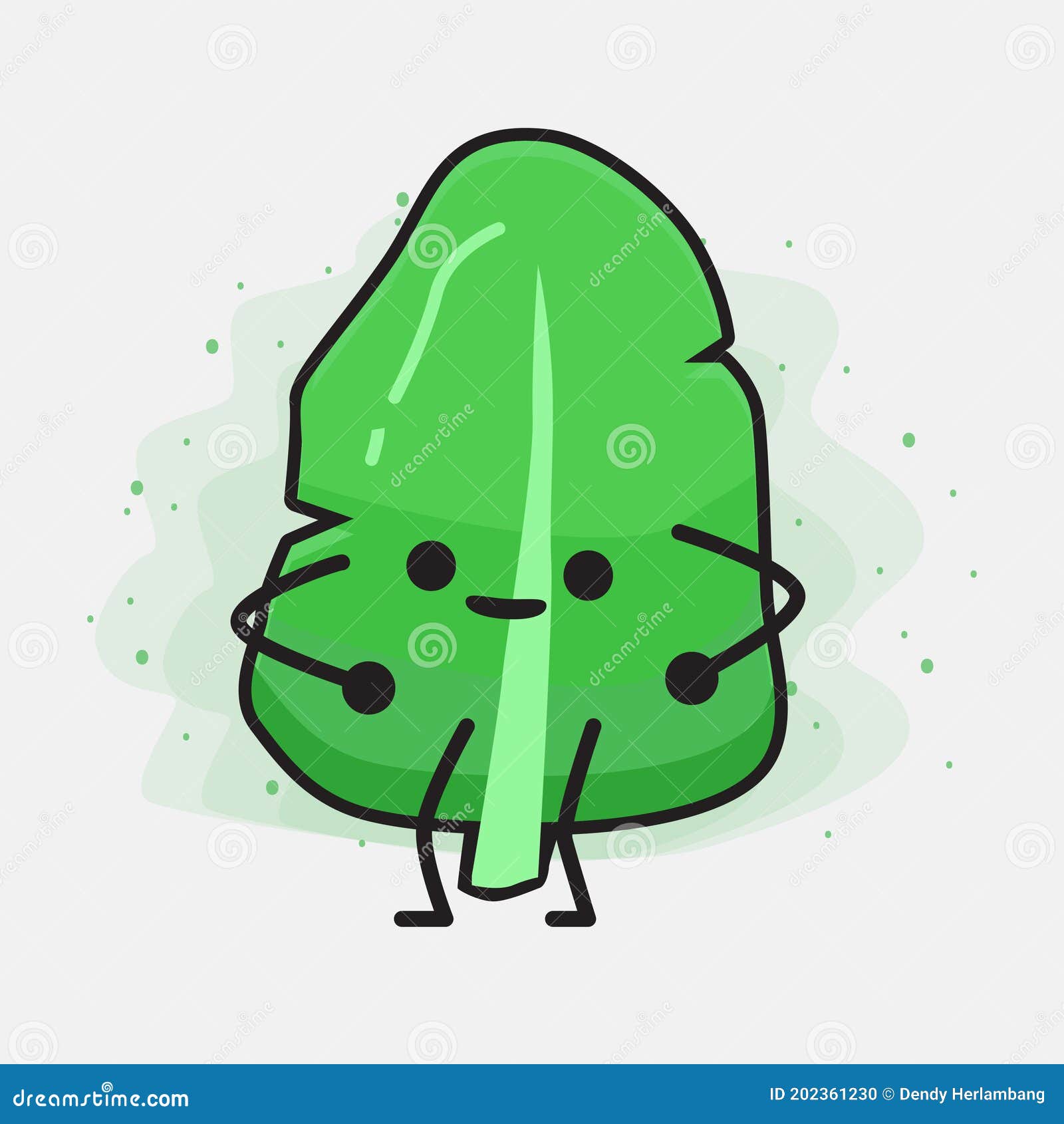 Cute Leaf Vector Character stock vector. Illustration of minimal ...