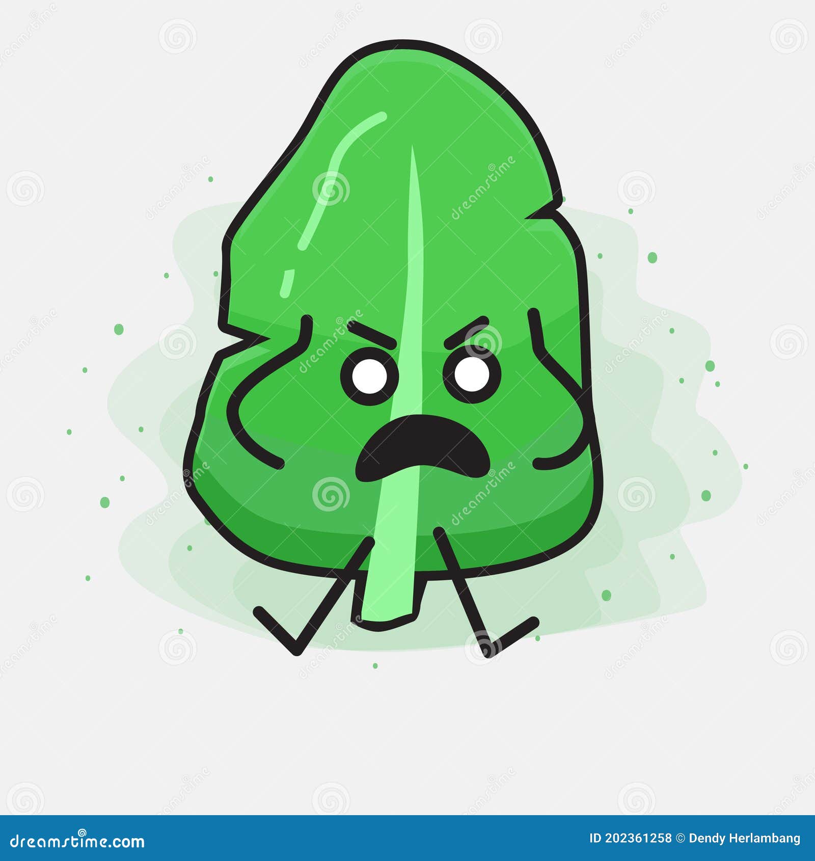 Cute Leaf Vector Character stock vector. Illustration of happy - 202361258