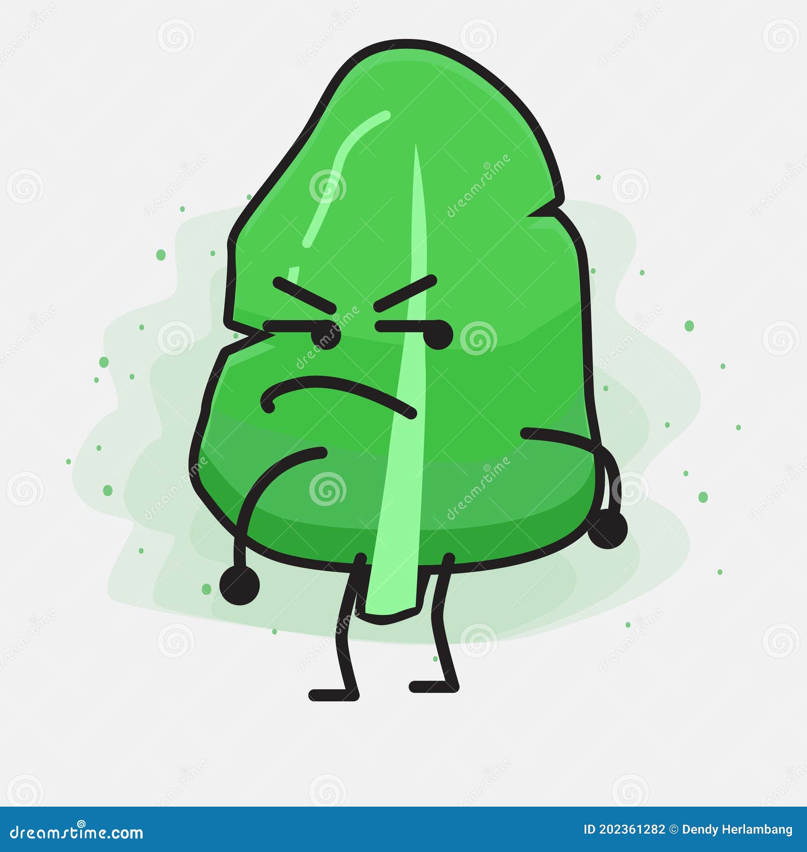 Cute Leaf Vector Character stock vector. Illustration of graphic ...