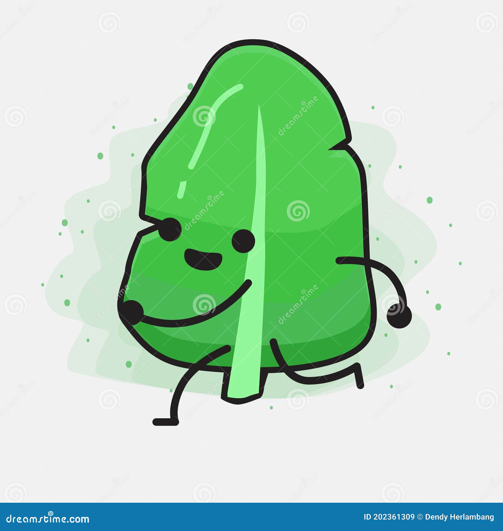 Cute Leaf Vector Character stock vector. Illustration of mascot - 202361309