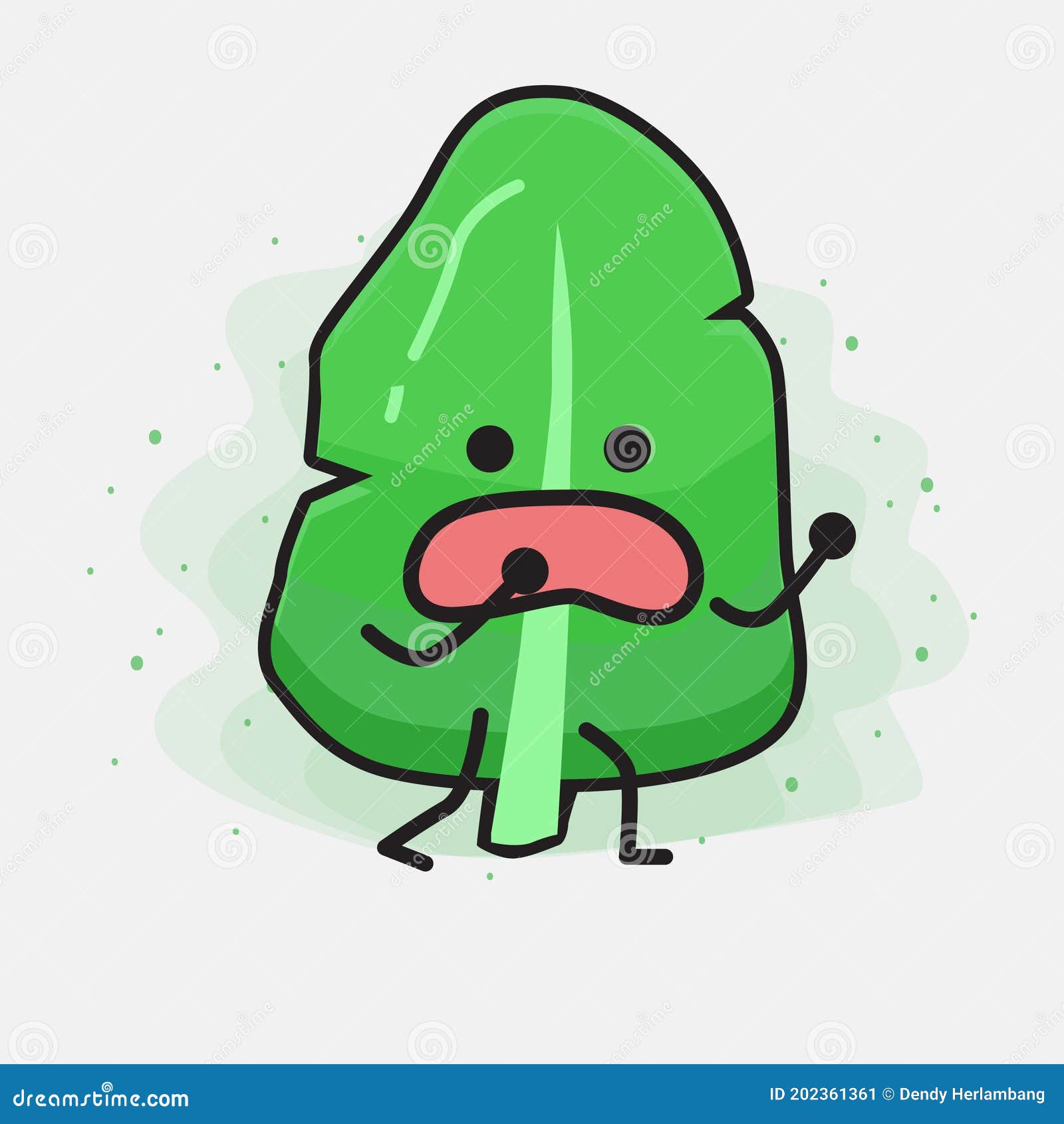 Cute Leaf Vector Character stock vector. Illustration of flat - 202361361