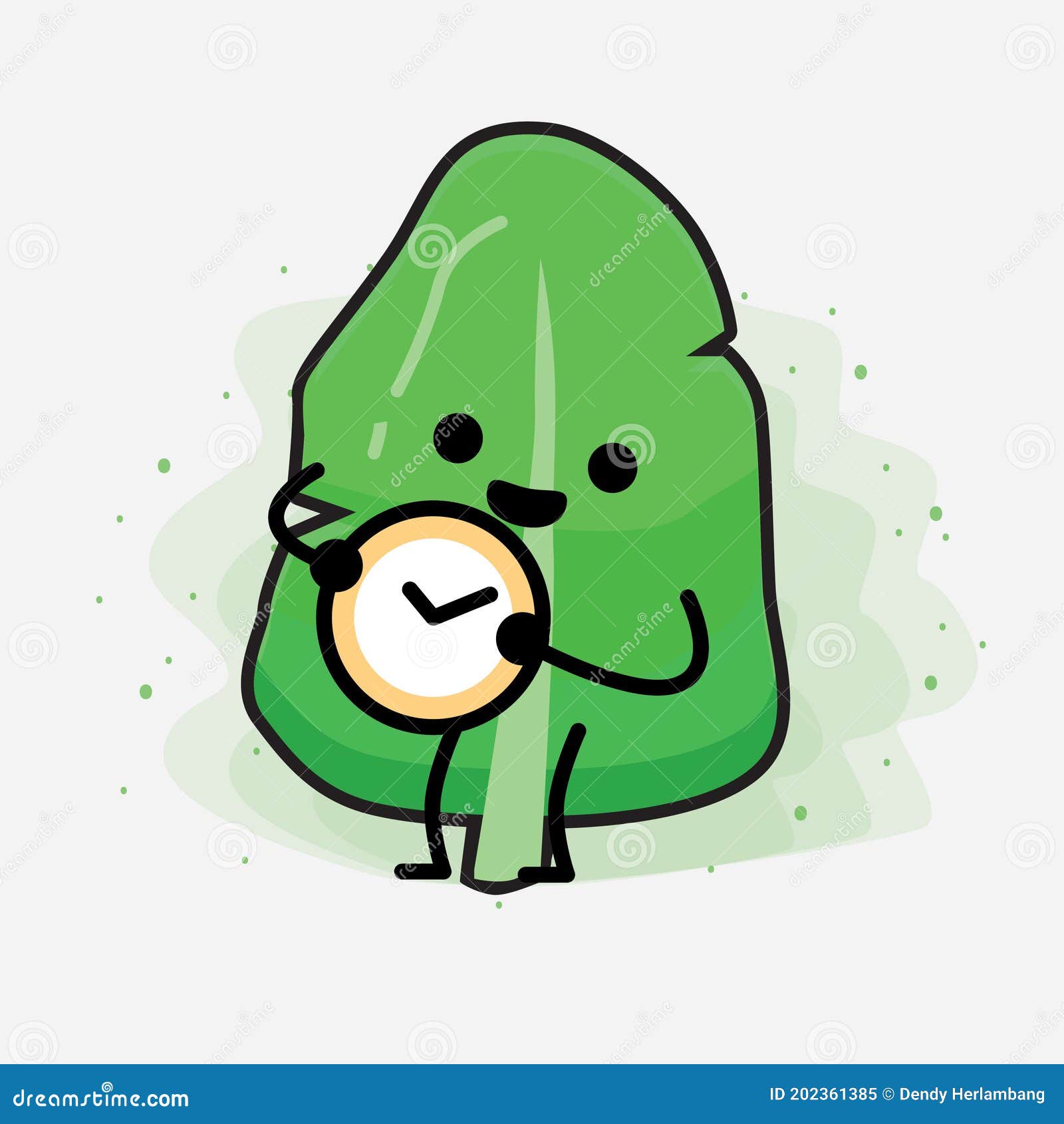 Cute Leaf Vector Character stock vector. Illustration of minimal ...