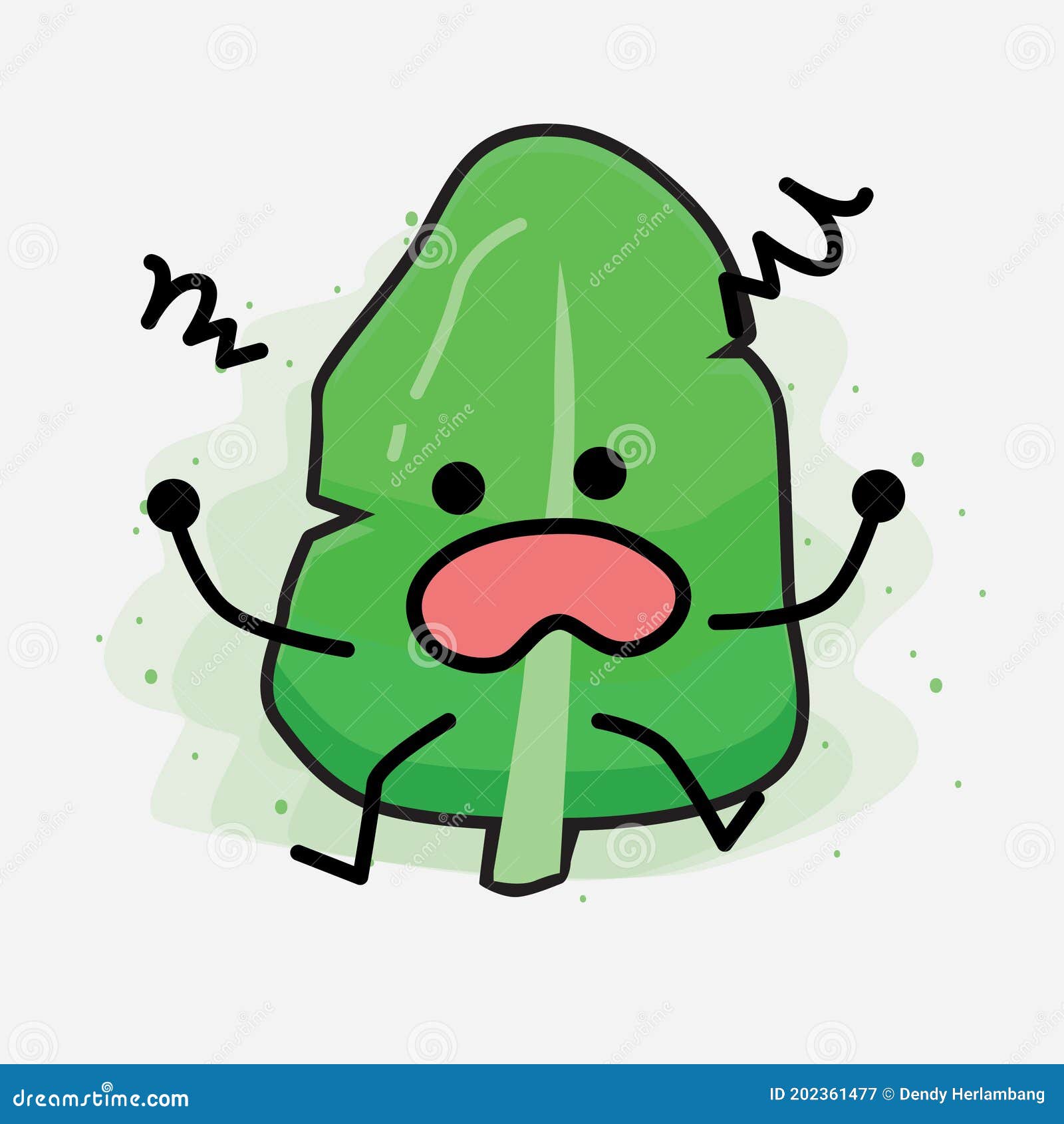 Cute Leaf Vector Character stock vector. Illustration of forest - 202361477