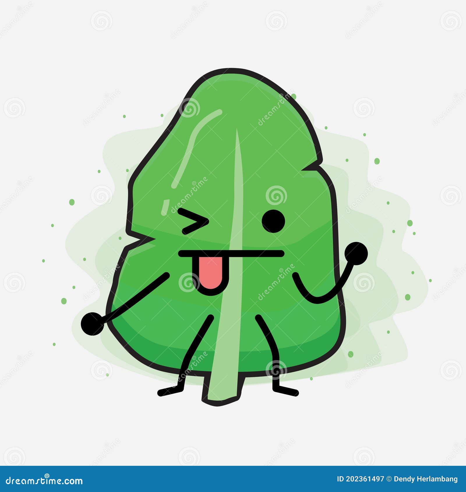 Cute Leaf Vector Character stock vector. Illustration of face - 202361497